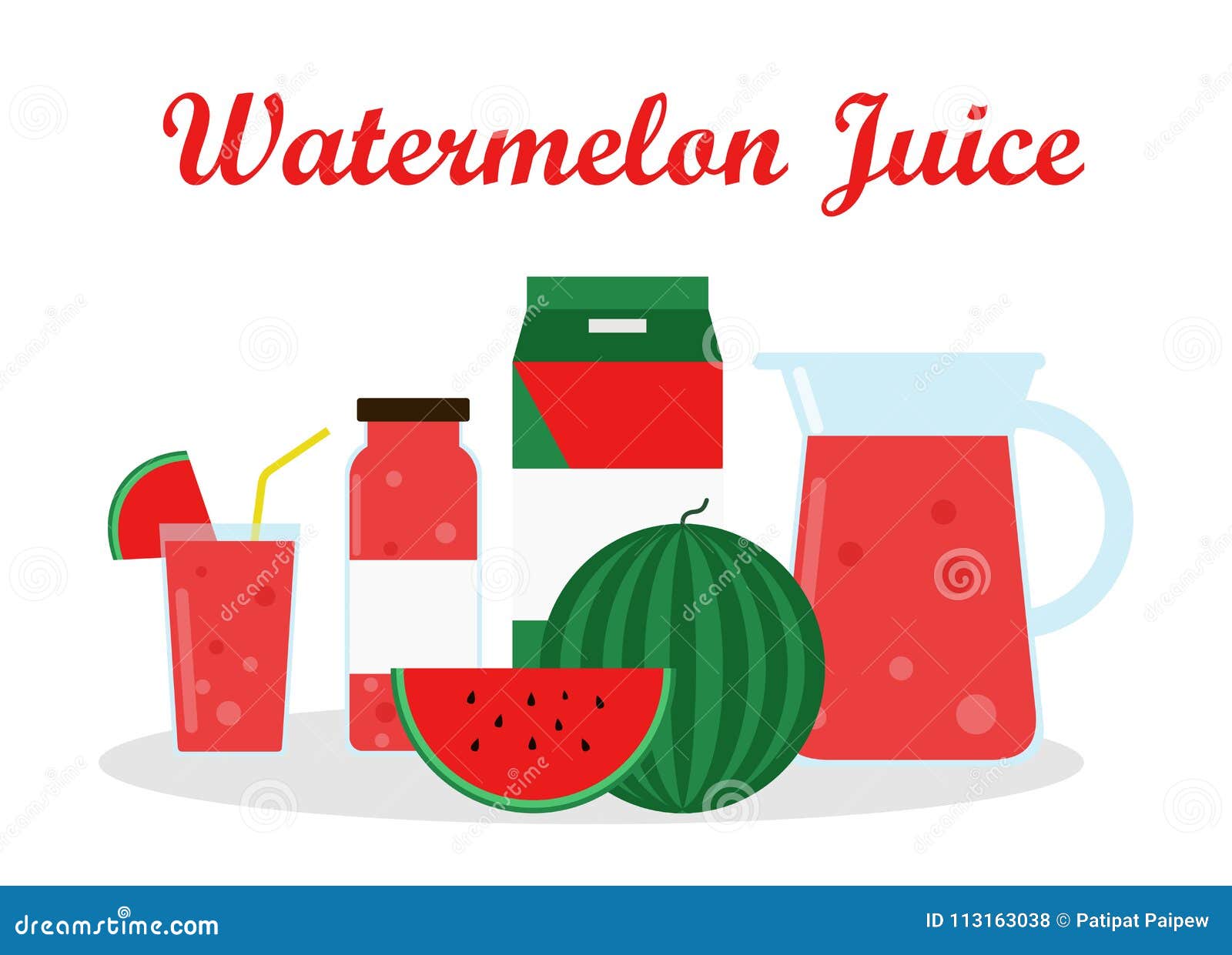 Watermelon Juice with Pack Template Packaging Design Stock Illustration ...