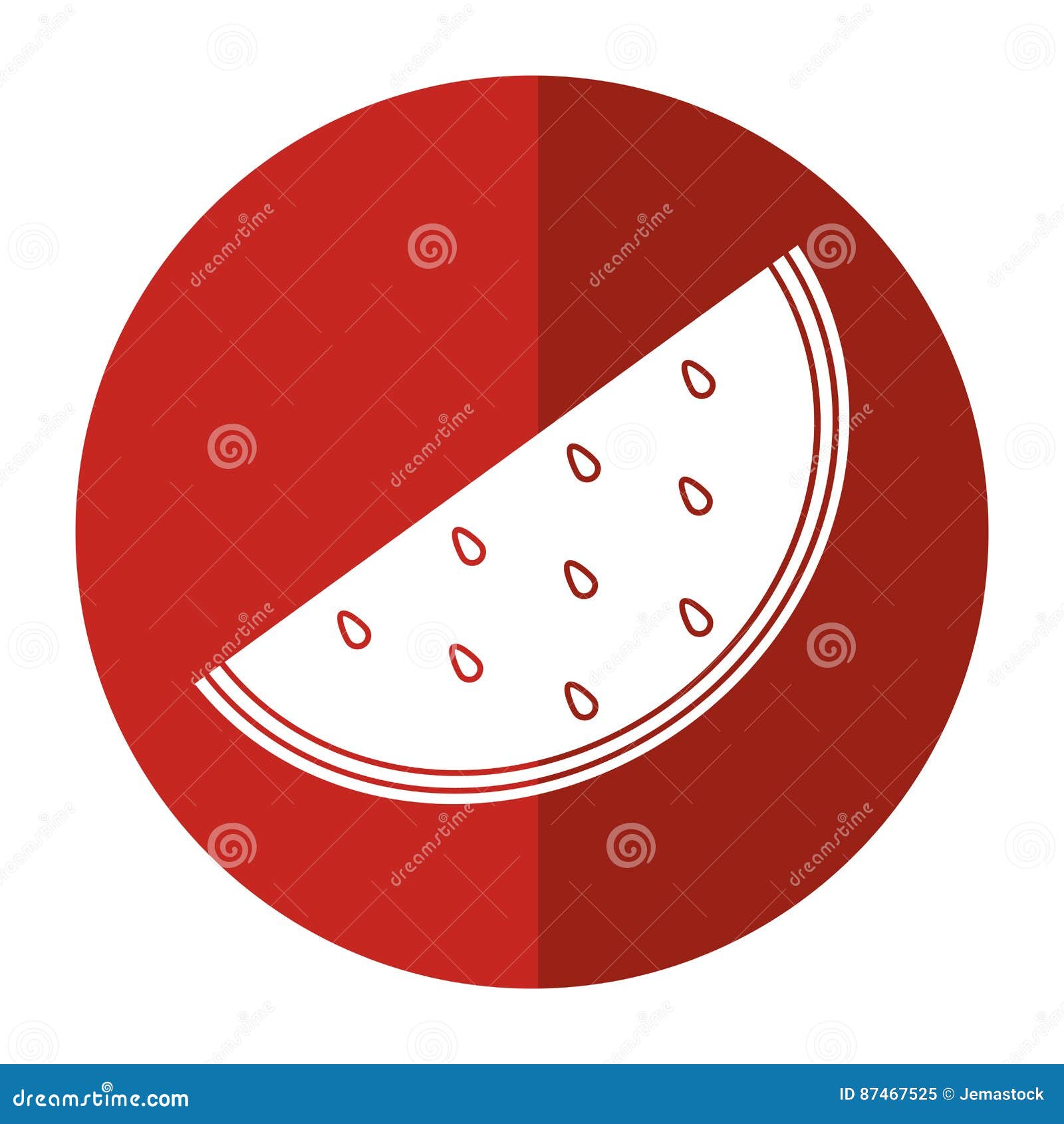 Watermelon Juicy Fruit Icon Shadow Stock Vector - Illustration of ...