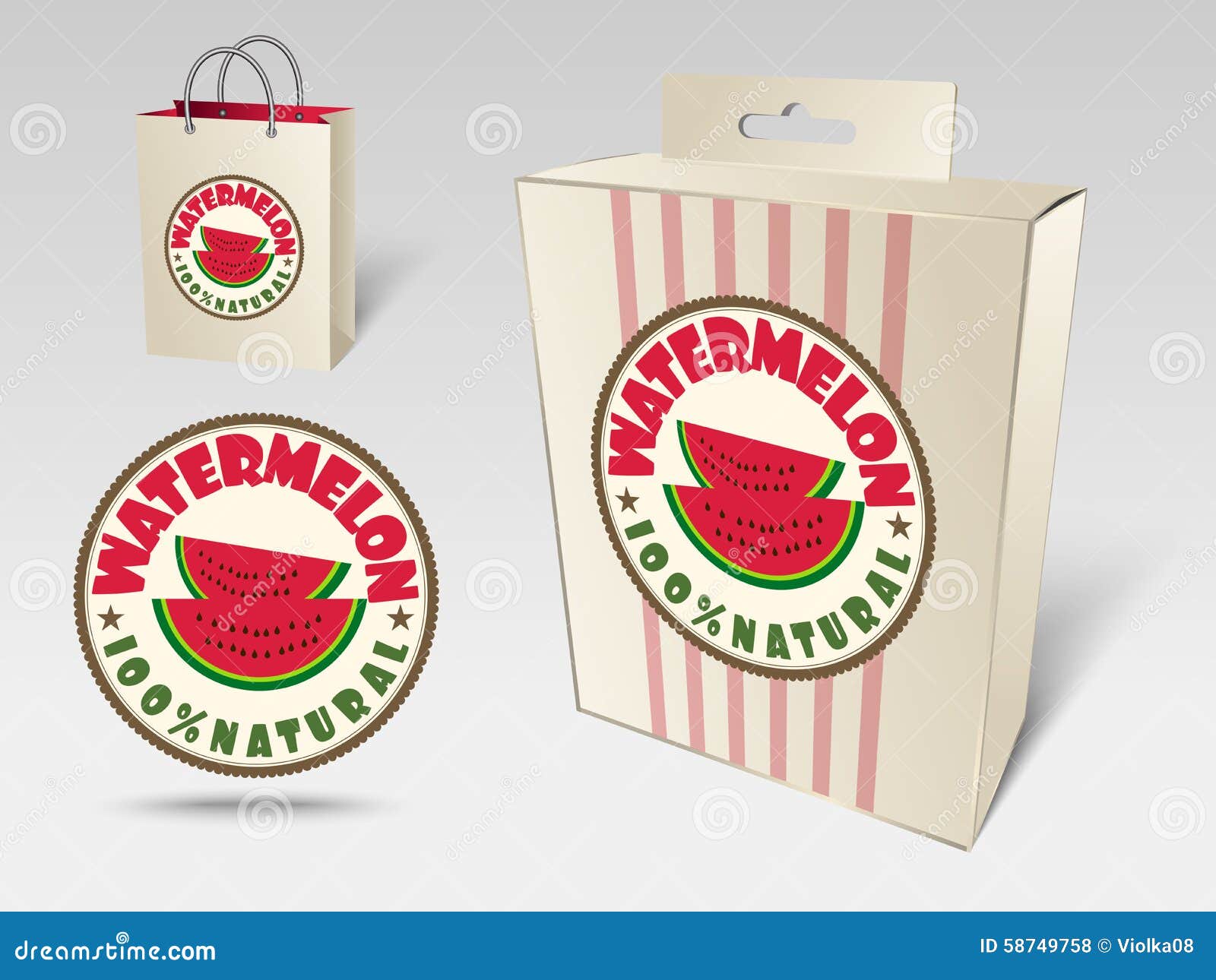 Watermelon Label Design Vector Illustration | CartoonDealer.com #34752288
