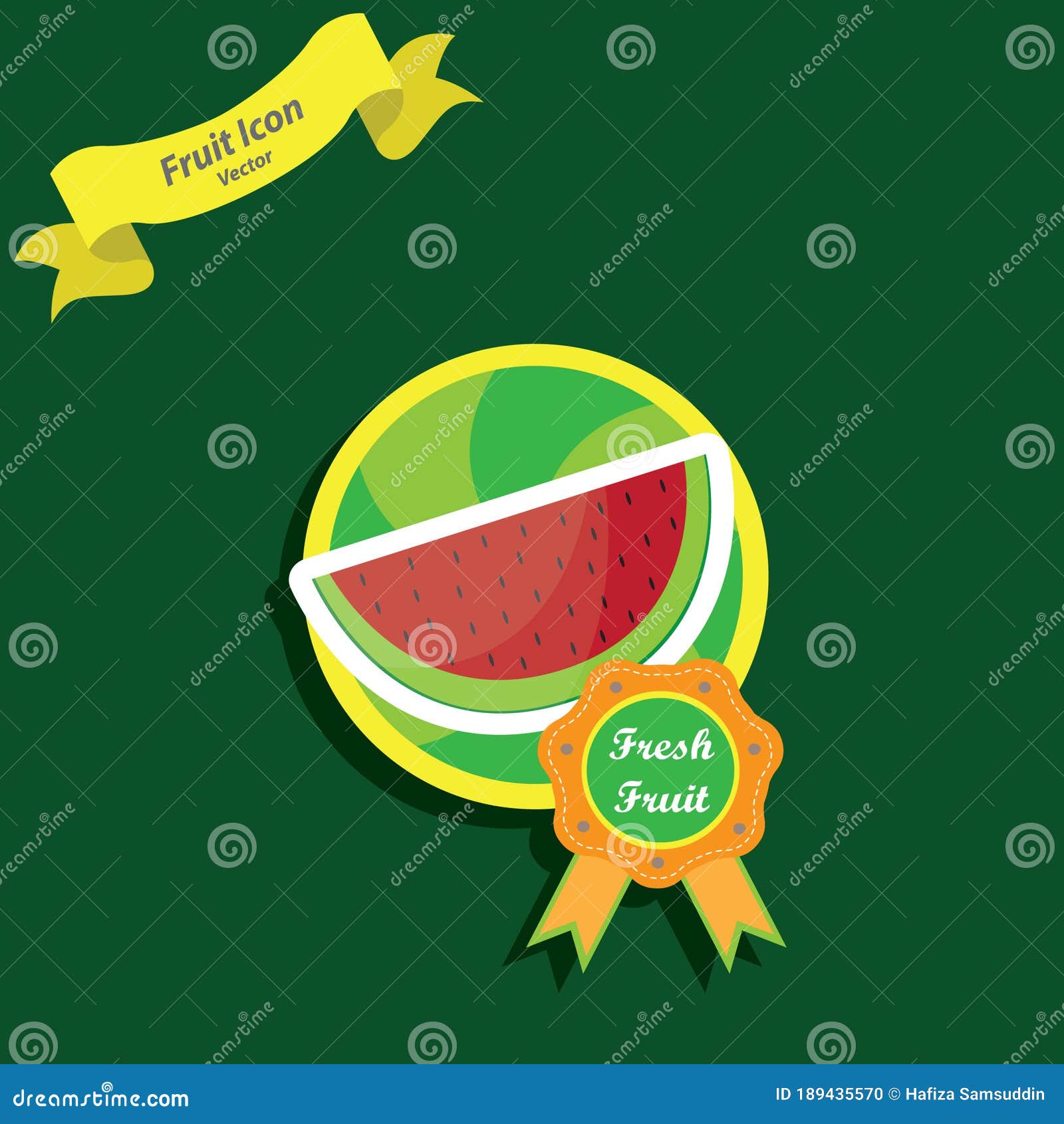 Watermelon Label Design Vector Illustration | CartoonDealer.com #34752288