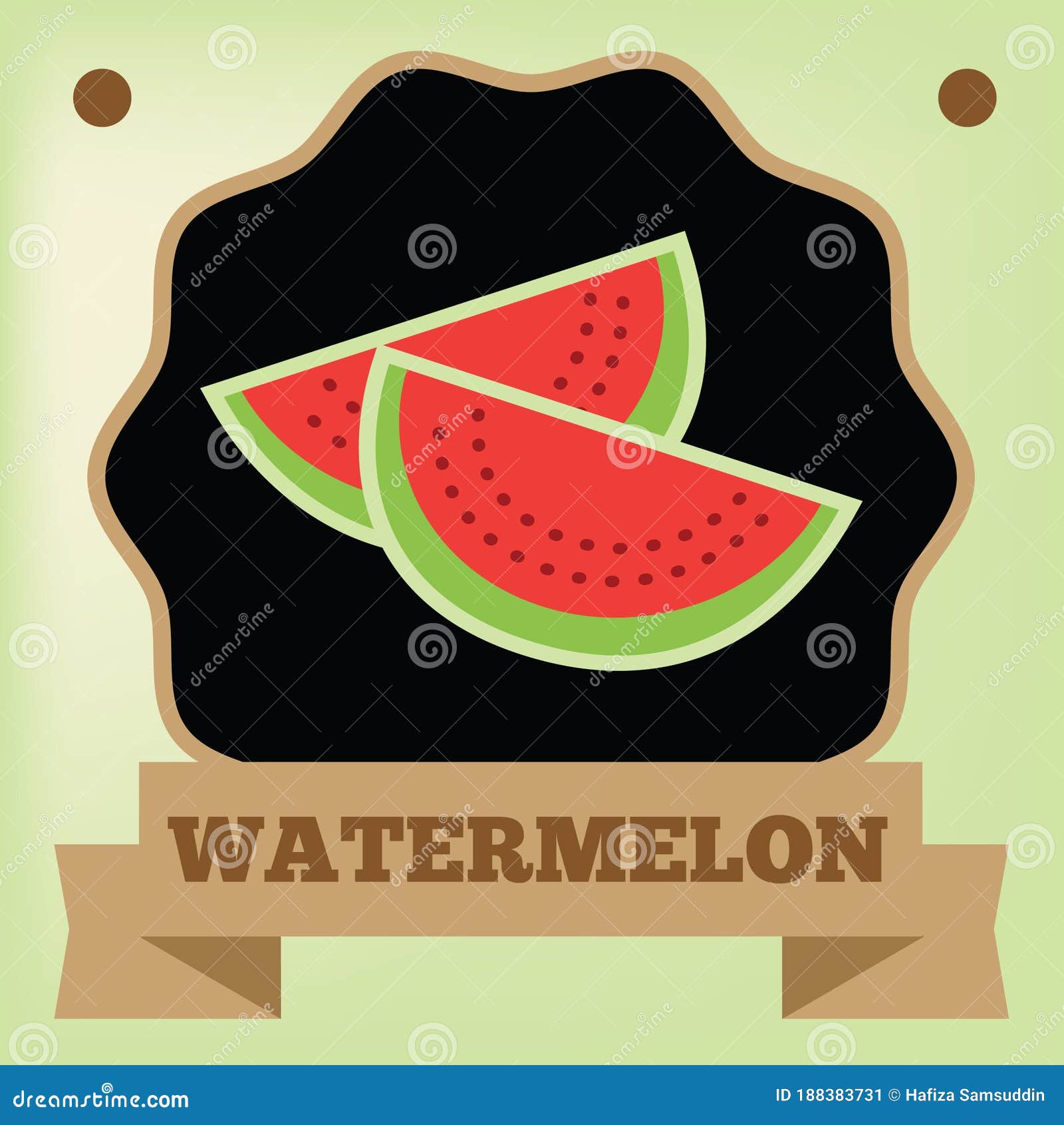 Watermelon Label. Vector Illustration Decorative Design Stock Vector ...