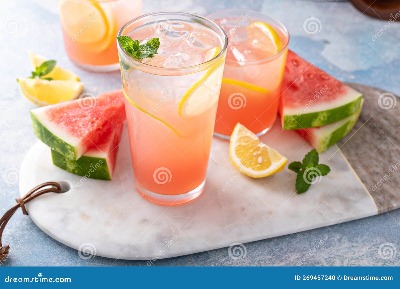 Watermelon and Lemon Drink, Refreshing Summer Cocktail Stock Photo ...
