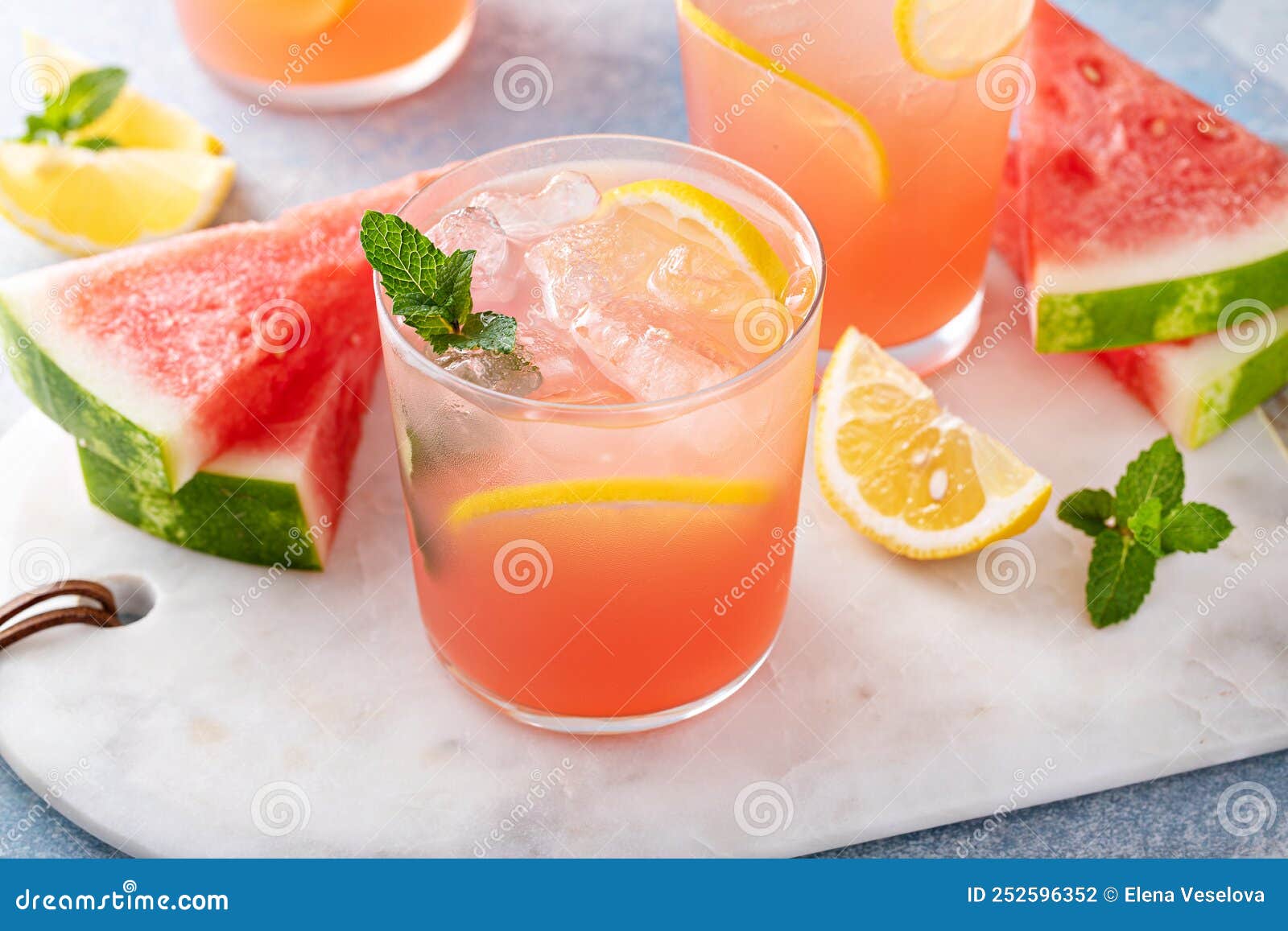 Watermelon Lemonade or Cocktail, Refreshing Summer Drink Stock Photo ...