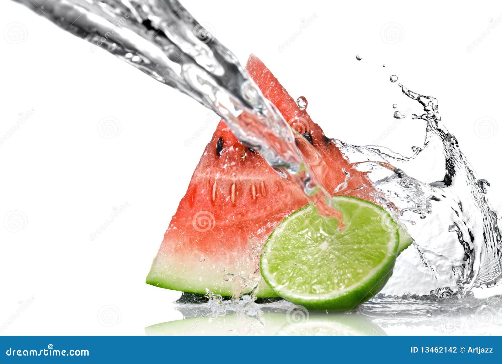 Watermelon, Lime And Water Splash Stock Photography | CartoonDealer.com ...
