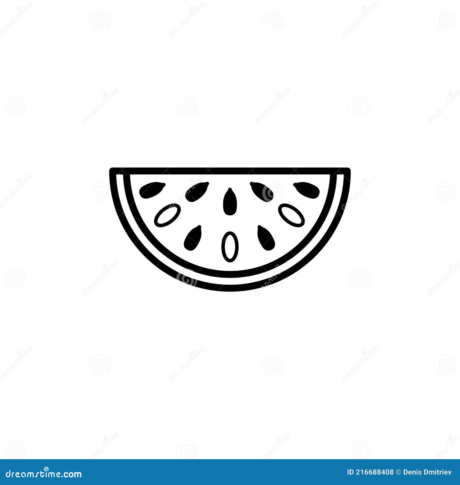 Watermelon - One Line Drawing.Linear Style. Vector | CartoonDealer.com ...