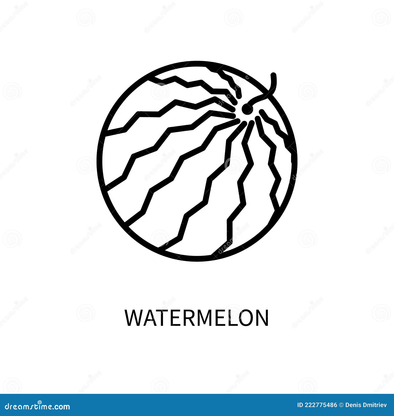 Watermelon - One Line Drawing.Linear Style. Vector | CartoonDealer.com ...