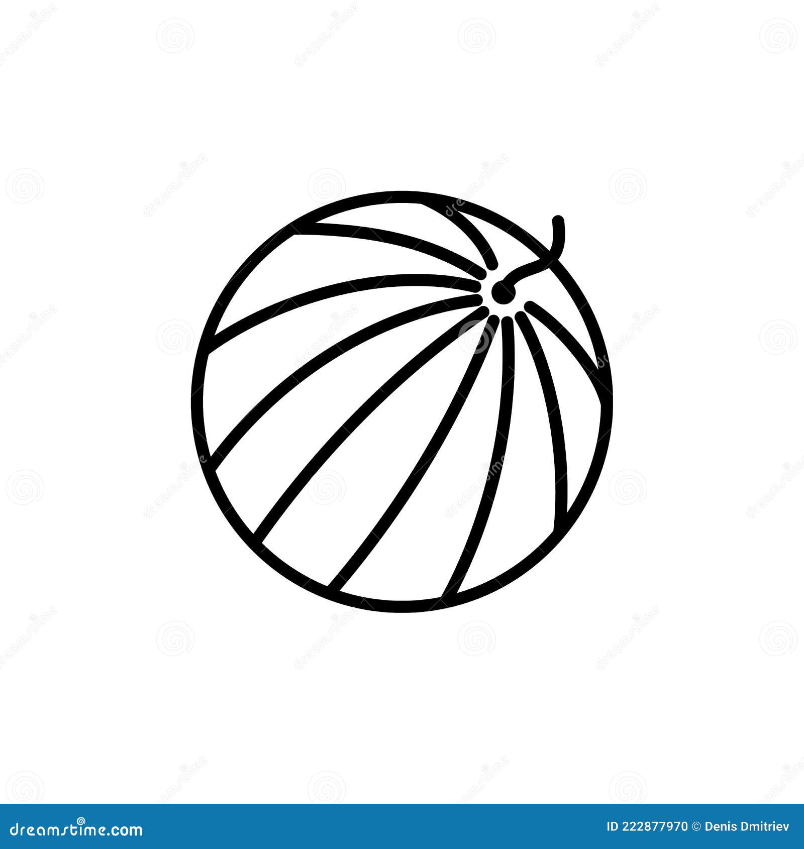 Watermelon - One Line Drawing.Linear Style. Vector | CartoonDealer.com ...