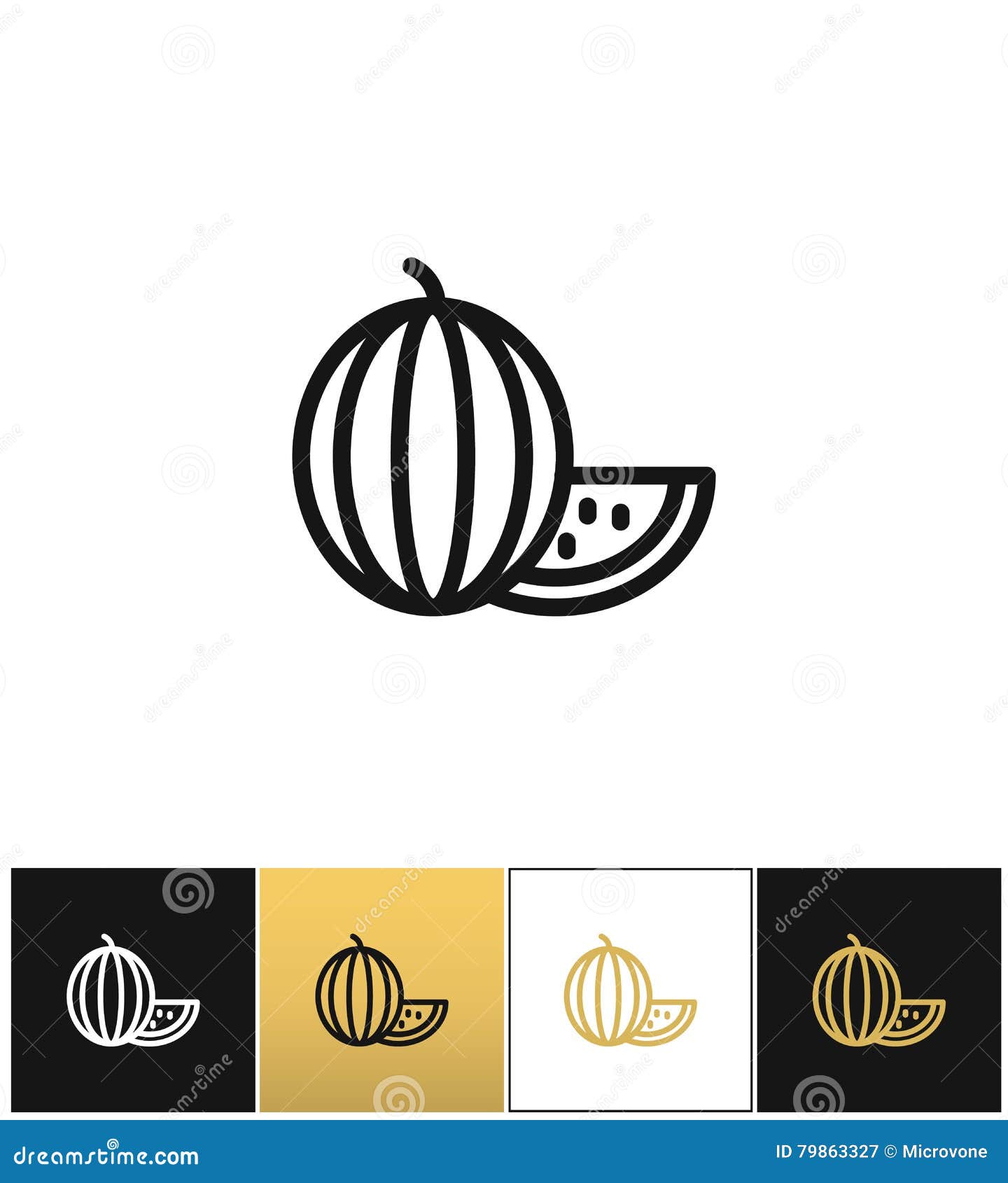 Watermelon Linear Vector Icon Stock Vector - Illustration of flat, line ...