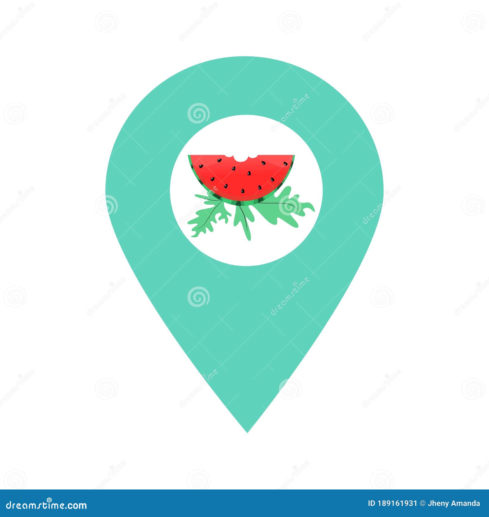 Watermelon Location Map Pin Pointer Icon. Element of Map Point for ...