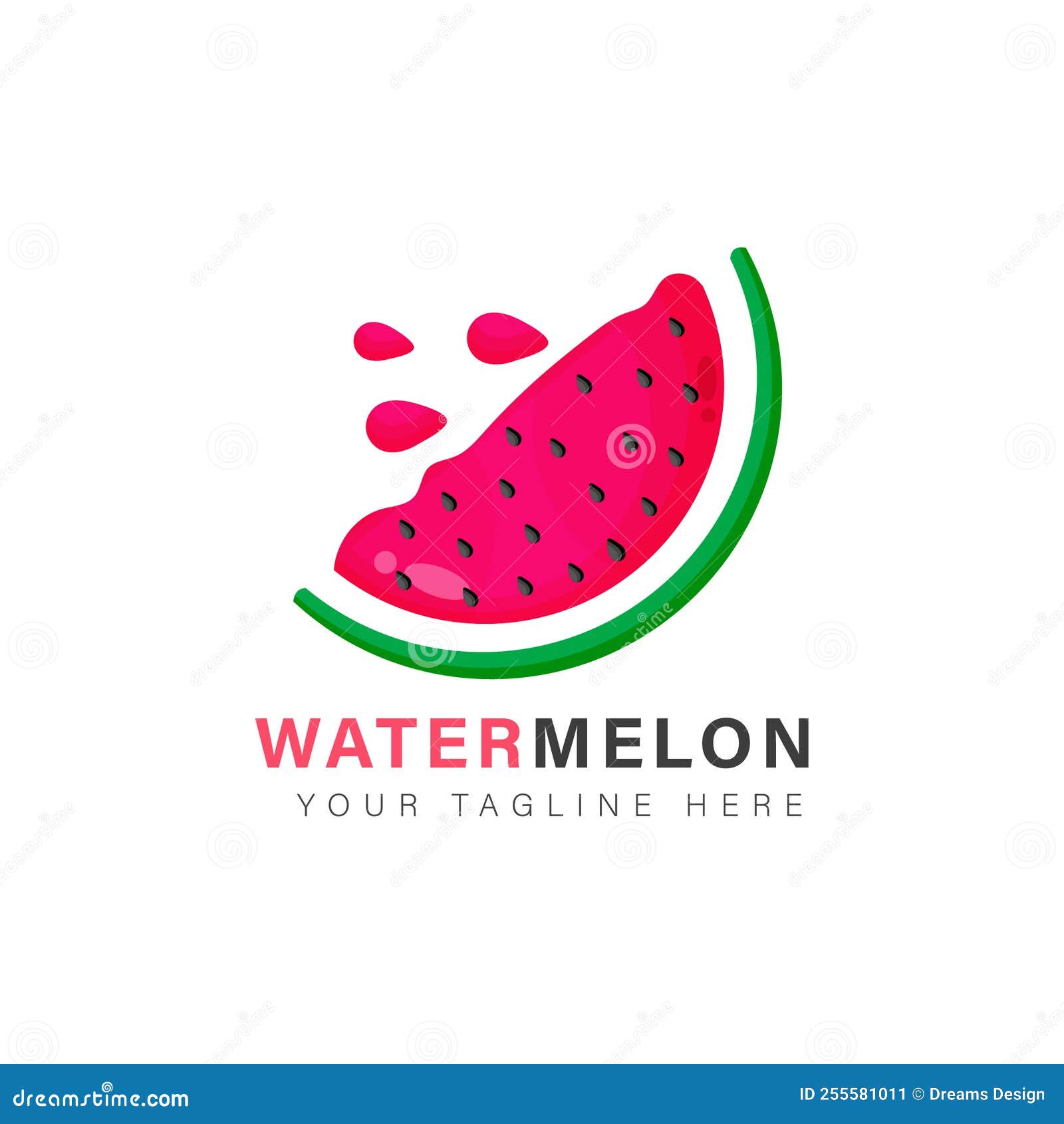 Watermelon logo design stock vector. Illustration of fruit - 255581011