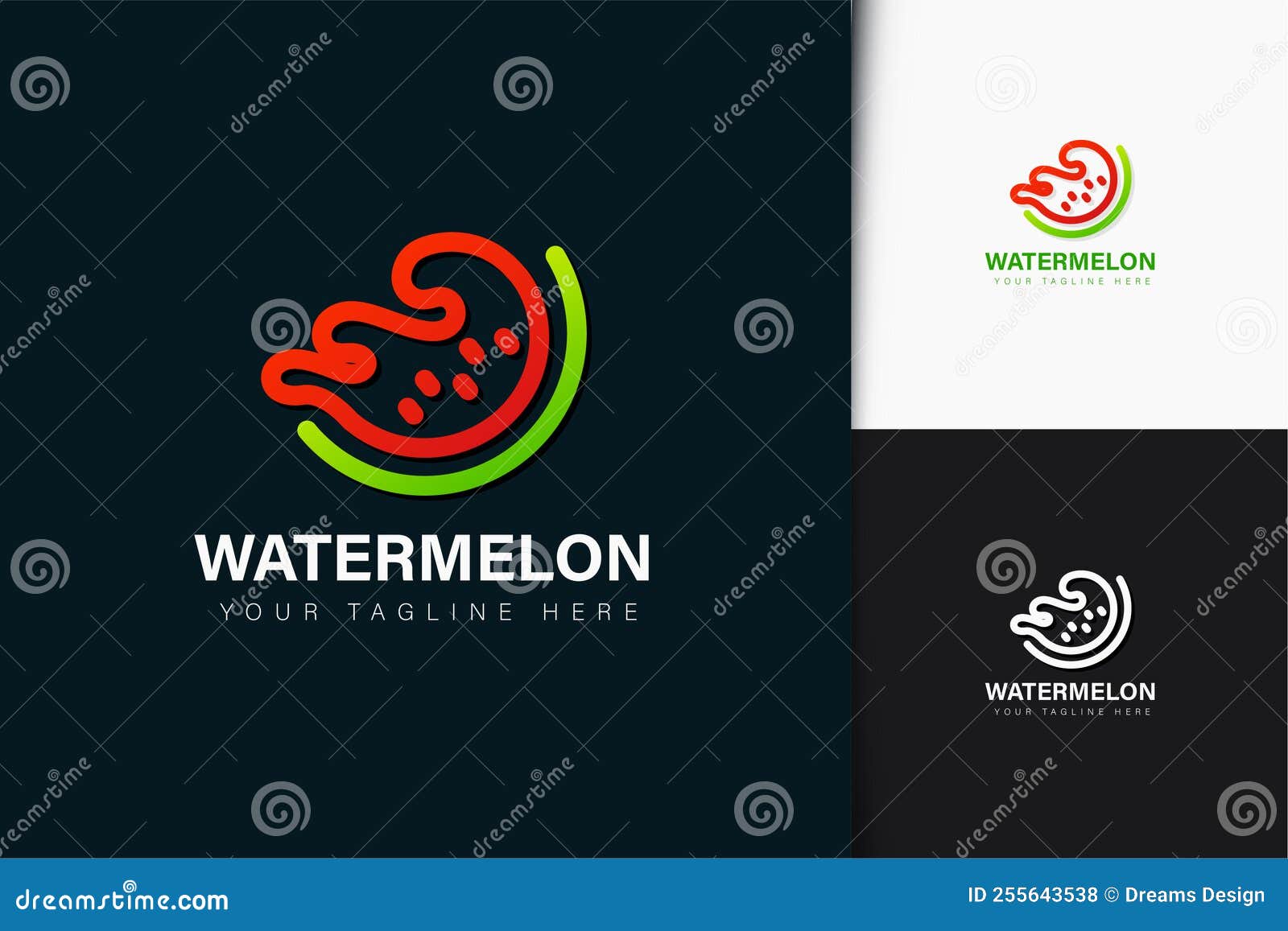 Watermelon Logo Design with Gradient Stock Vector - Illustration of ...