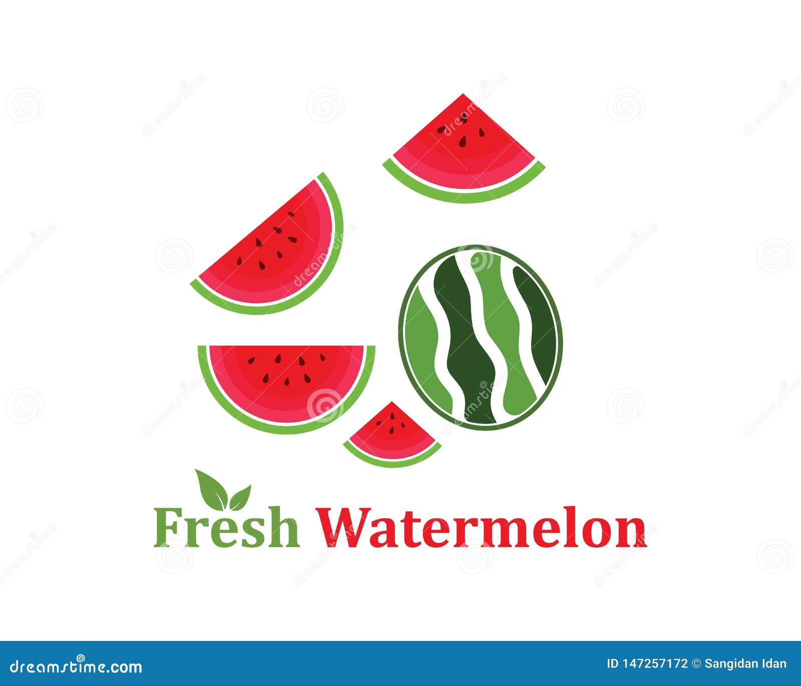 Watermelon Logo Icon Vector Illustration Stock Vector - Illustration of ...