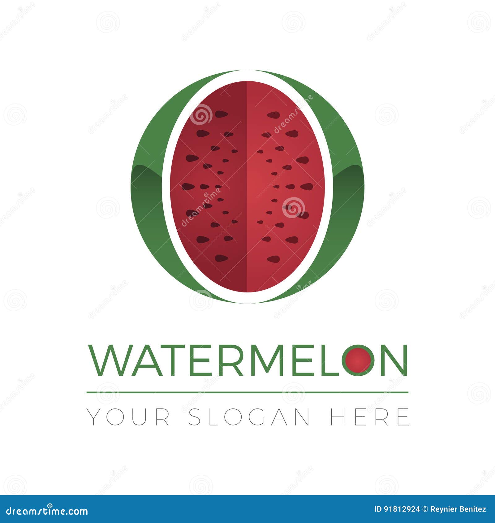 Watermelon Logo Mascot With Hi Pose Cartoon Vector | CartoonDealer.com ...