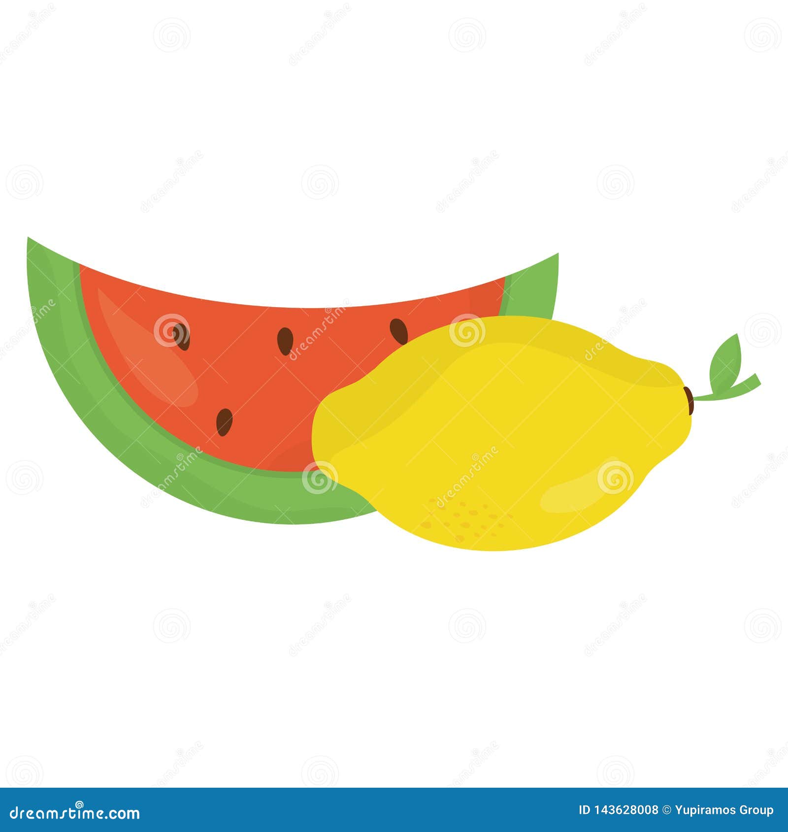 Watermelon and Mango Fresh Fruits Stock Vector - Illustration of eating ...