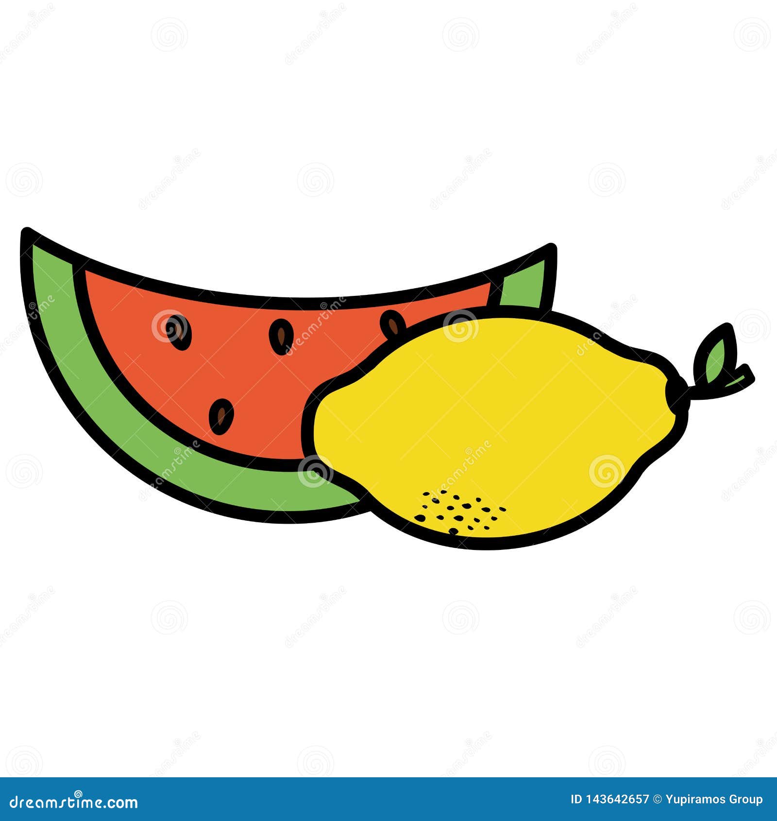 Watermelon and Mango Fresh Fruits Stock Vector - Illustration of ...