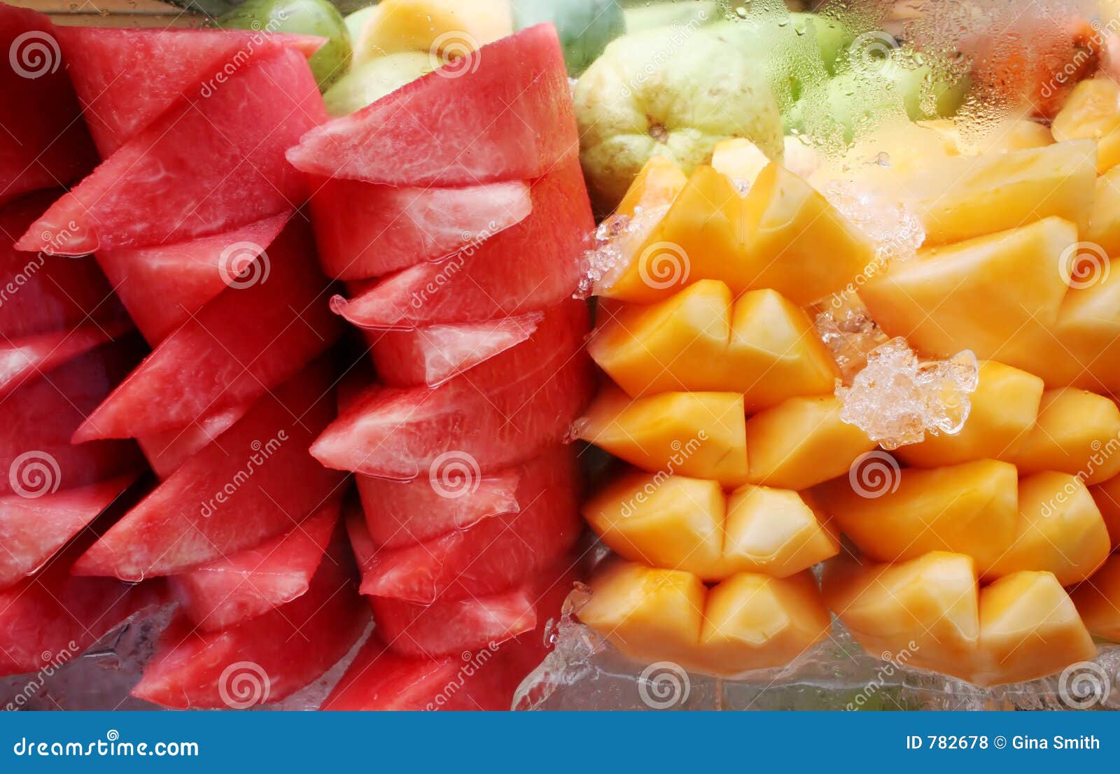 Watermelon and Mango on Ice Stock Photo - Image of asia, feed: 782678