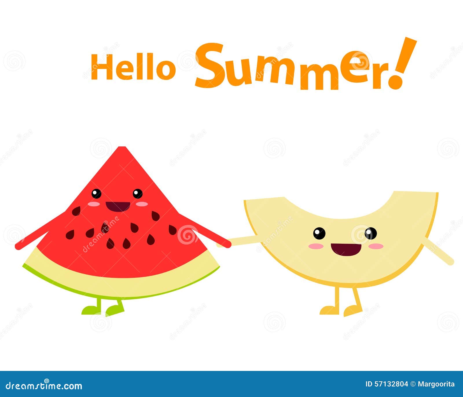 Watermelon and Melon Character Stock Vector - Illustration of melon ...