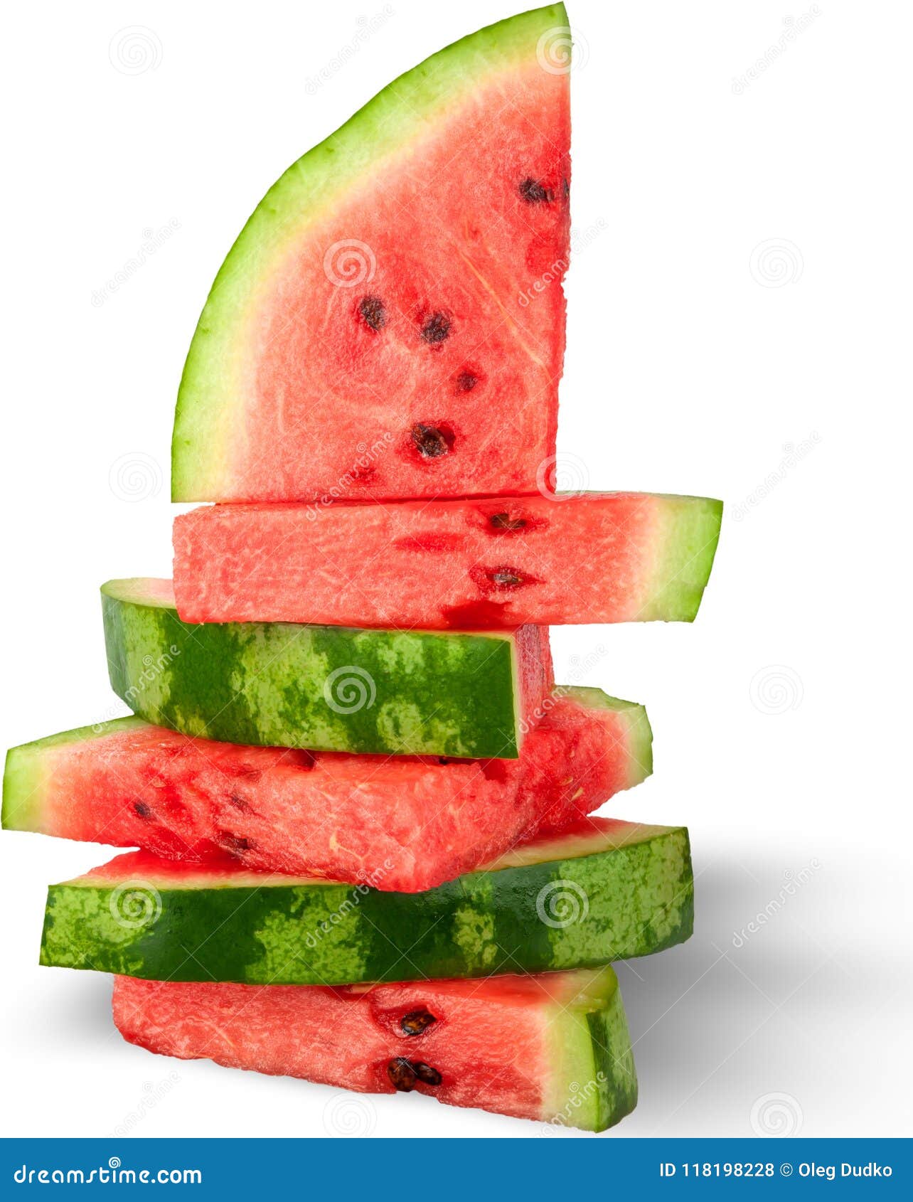 Stack of Watermelon Slices - Isolated Stock Photo - Image of seedless ...