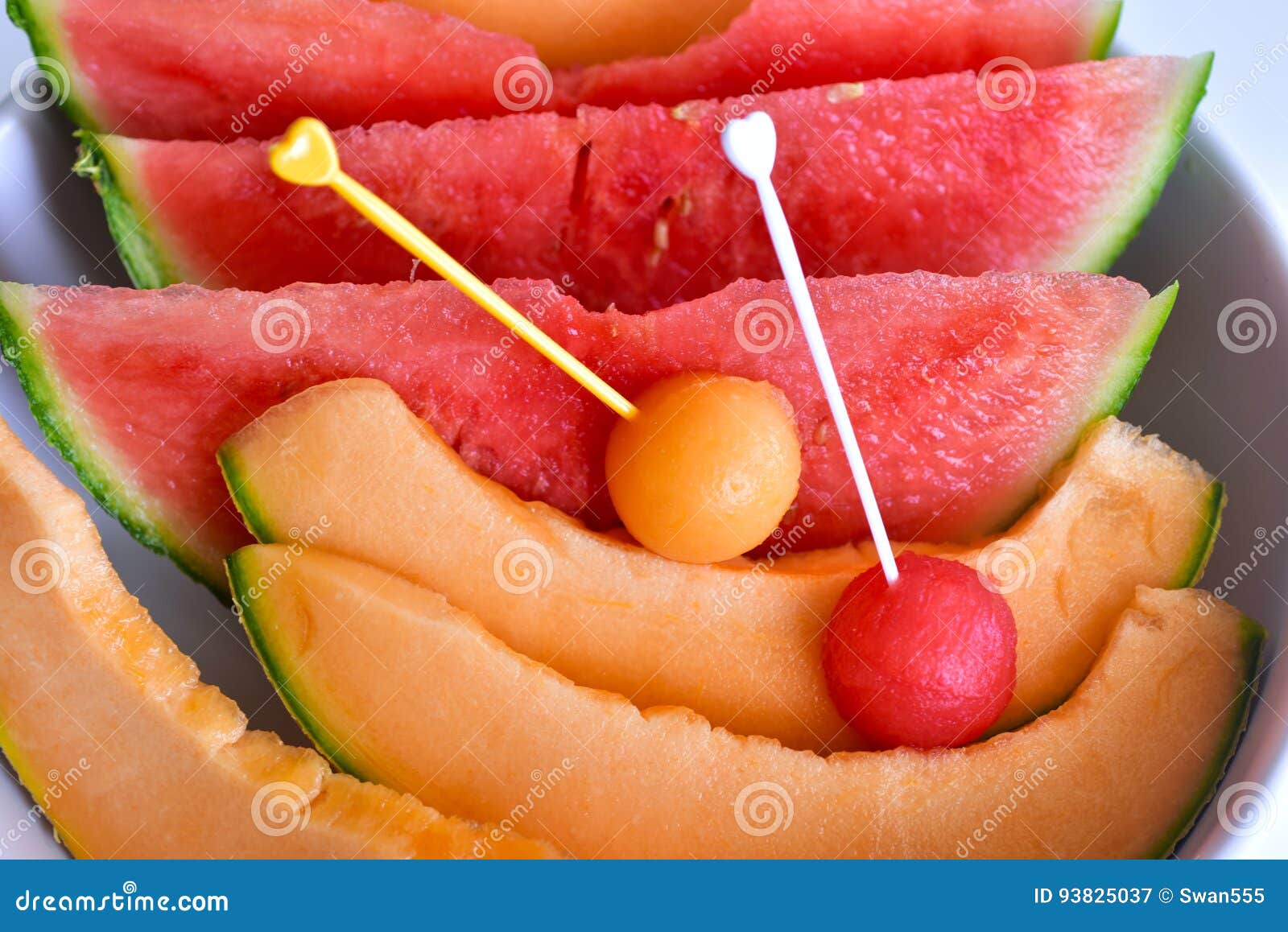 Watermelon Melon on Toothpicks Stock Image - Image of toothpick, melon ...