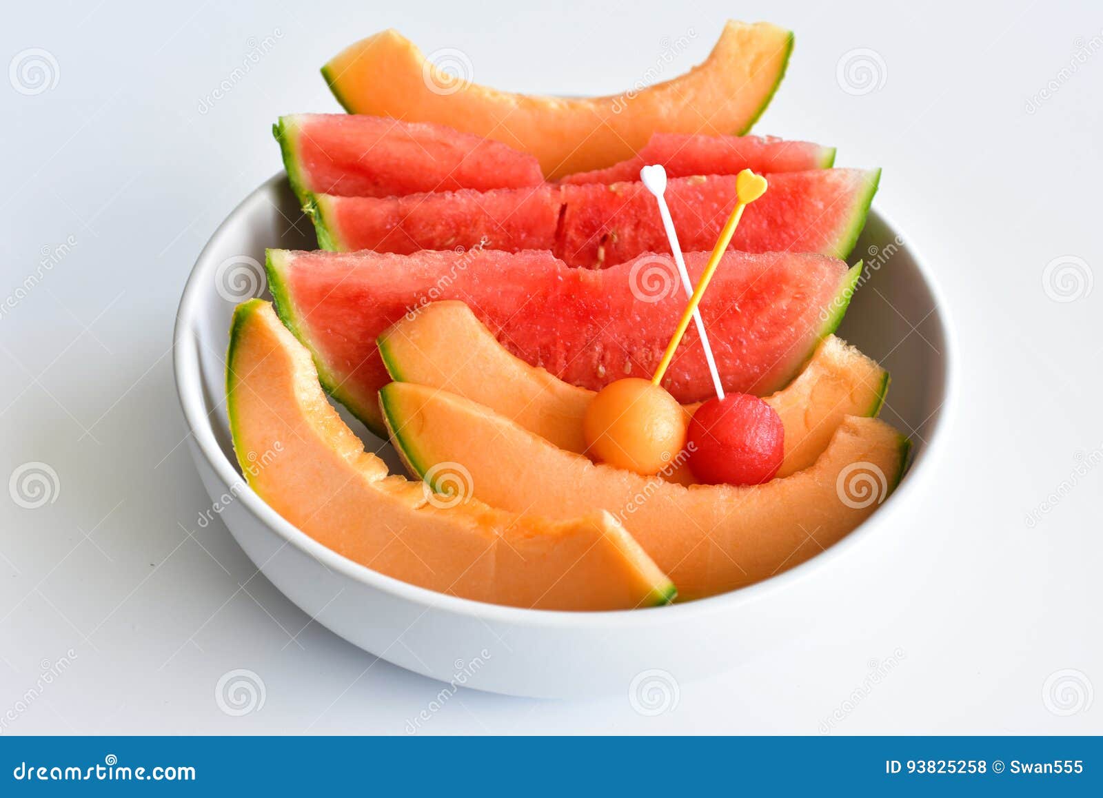 Watermelon Melon on Toothpicks Stock Photo - Image of fruit, yellow ...