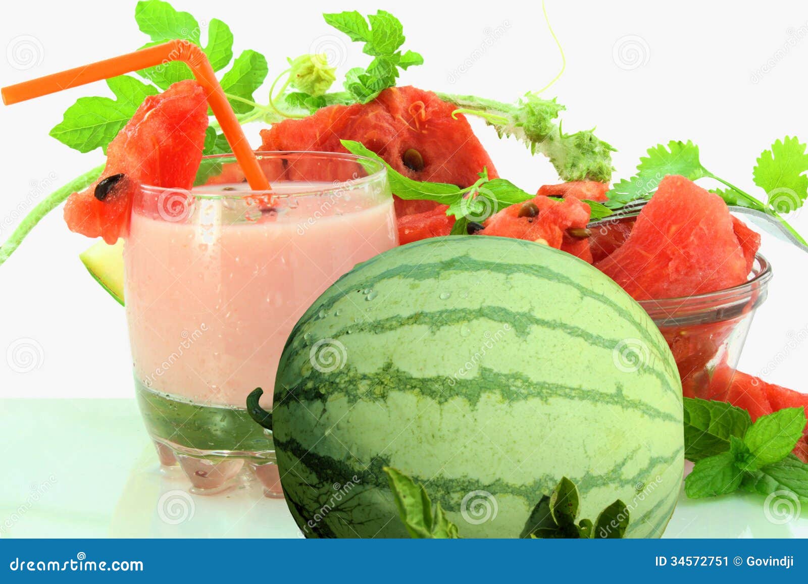 Watermelon Milkshake with Watermelon Stock Image - Image of citrullus ...