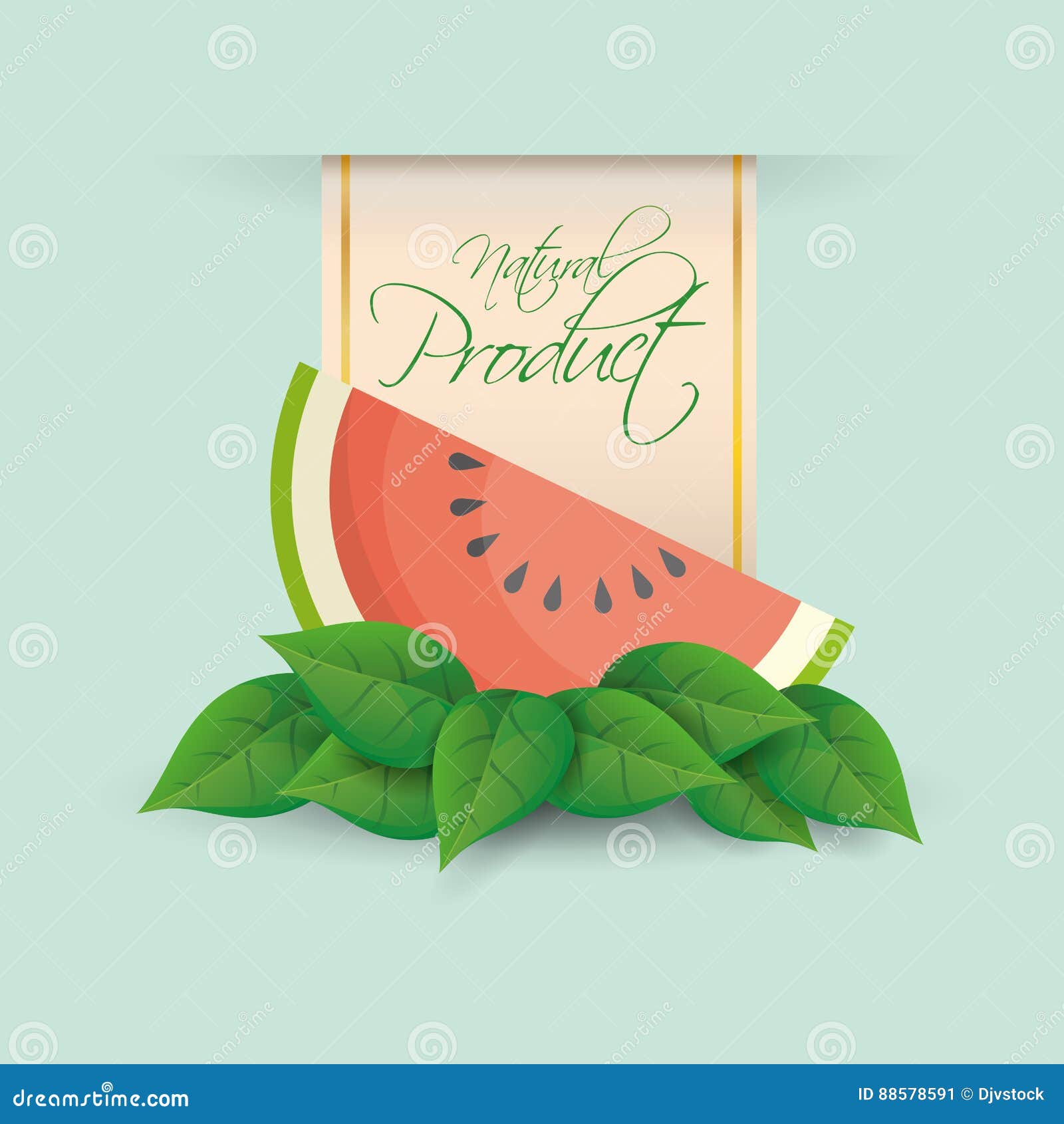 Watermelon Natural Product Label Design Stock Illustration ...