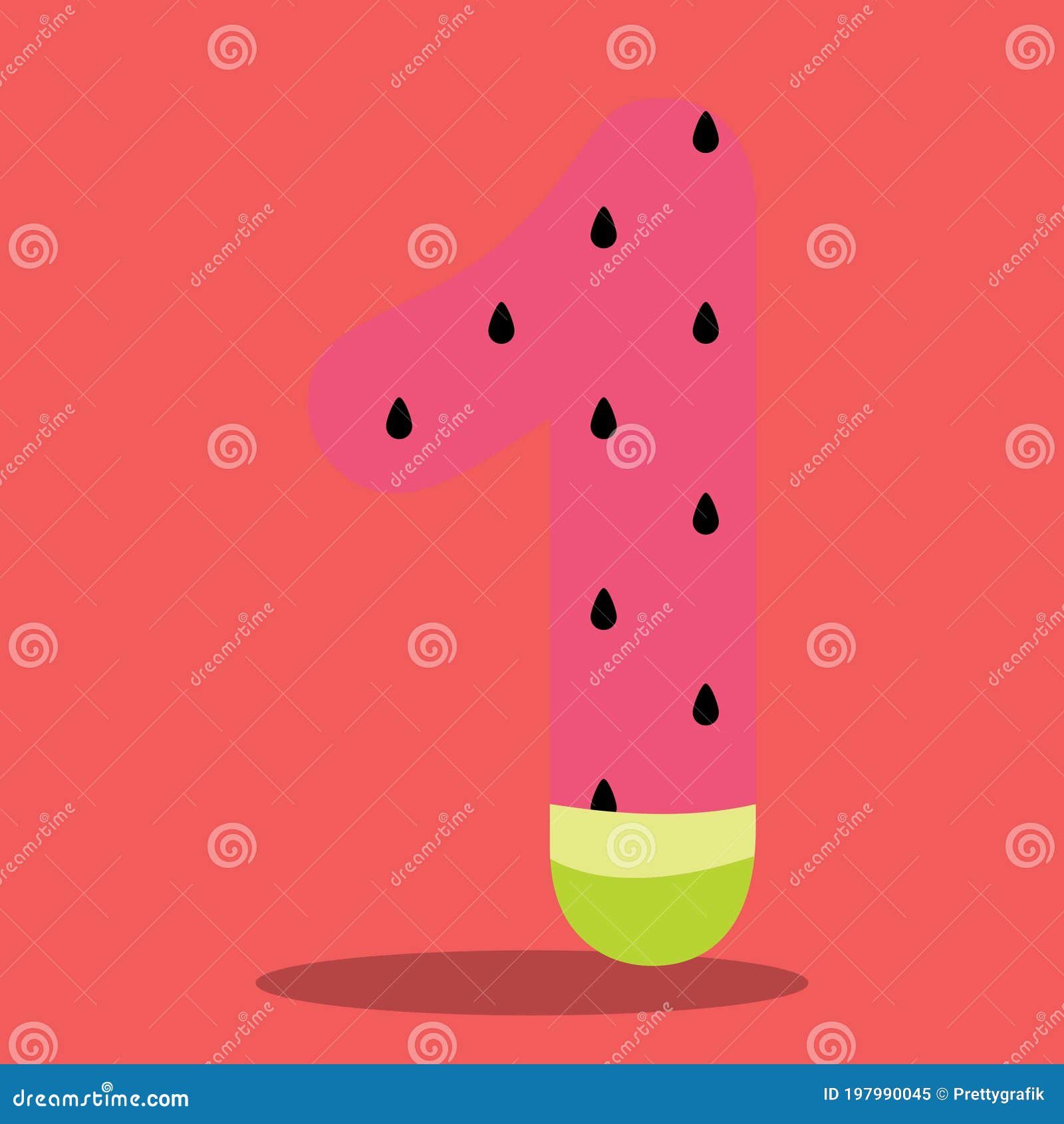 WATERMELON NUMBERS 01 stock vector. Illustration of graphic - 197990045