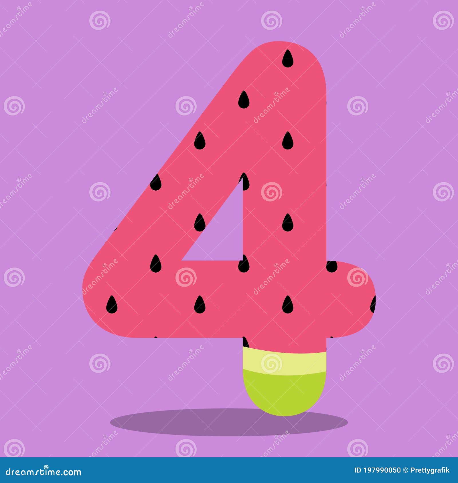 WATERMELON NUMBERS 04 stock vector. Illustration of vector - 197990050