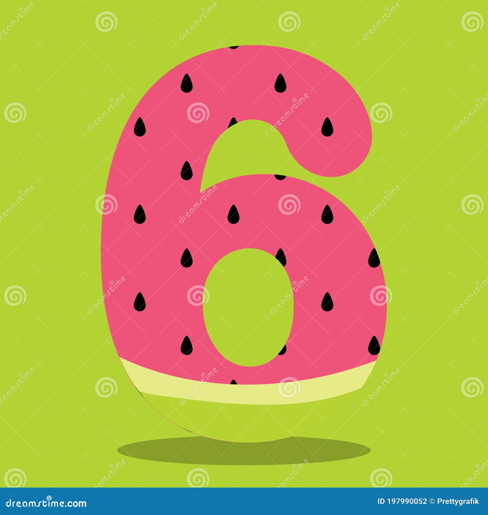 WATERMELON NUMBERS 06 stock vector. Illustration of numbers - 197990052