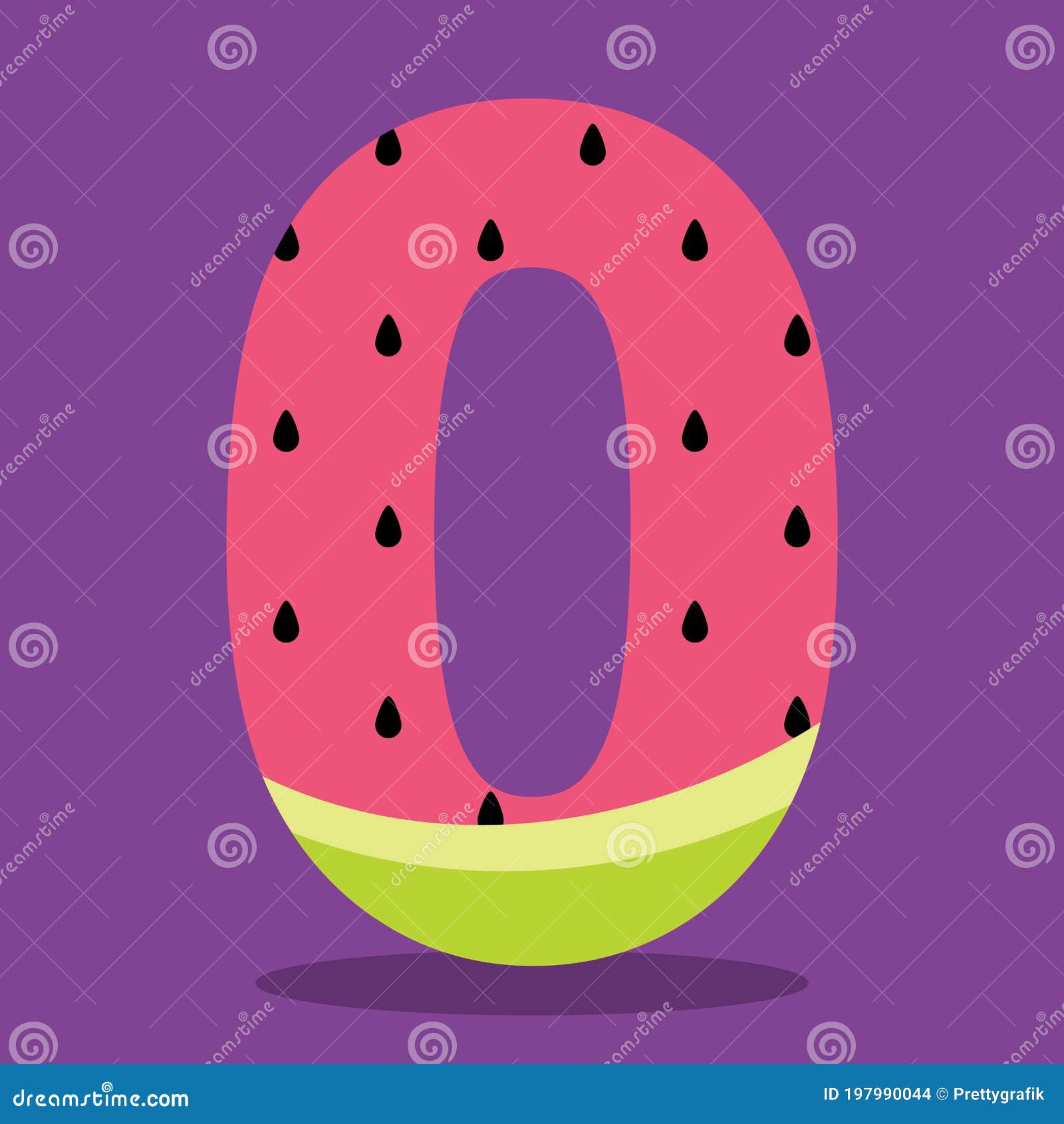 WATERMELON NUMBERS 0 stock vector. Illustration of cartoon - 197990044
