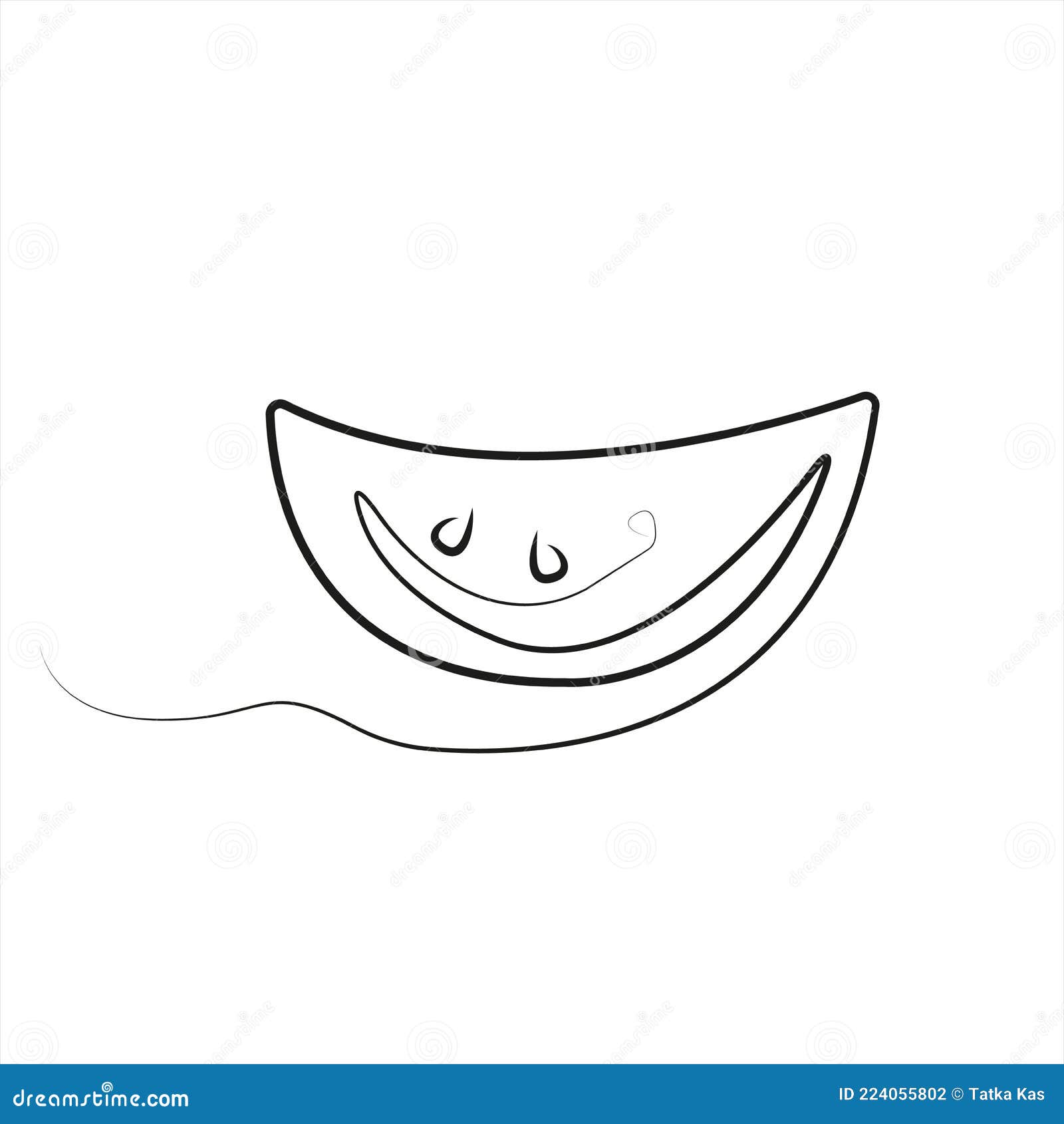 Watermelon - One Line Drawing.Linear Style. Vector | CartoonDealer.com ...
