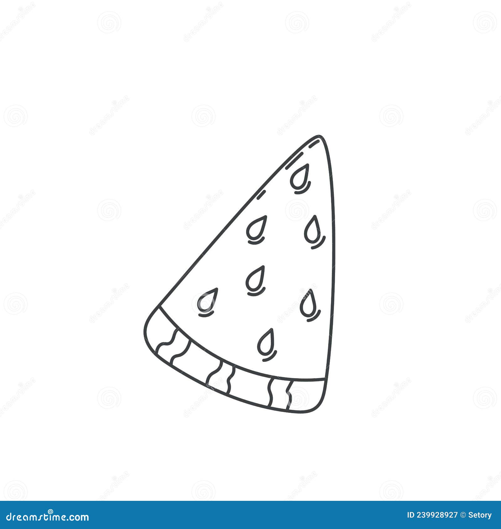 Watermelon Outline stock vector. Illustration of vector - 239928927