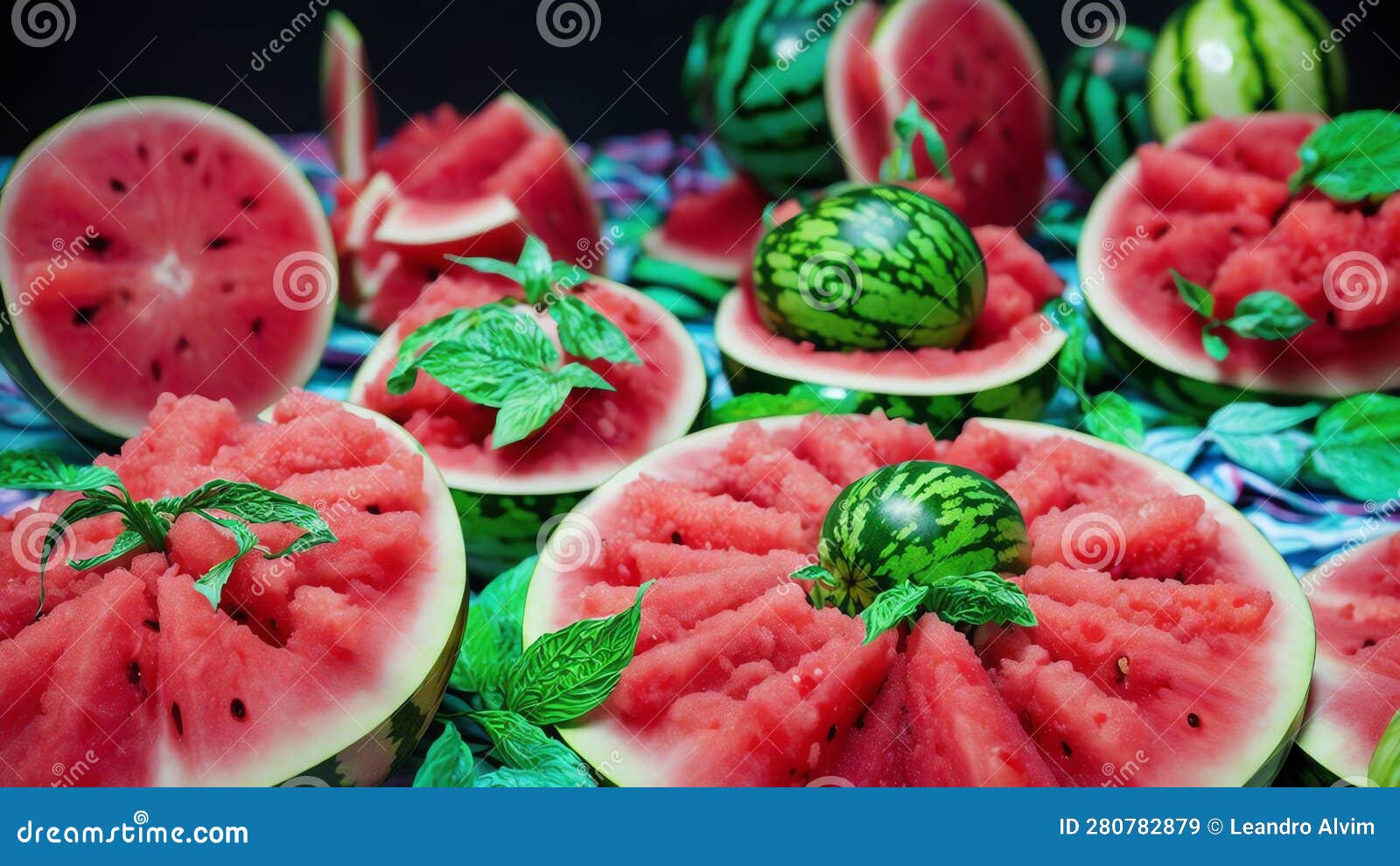 Watermelon Party.AI Generated Stock Illustration - Illustration of ...