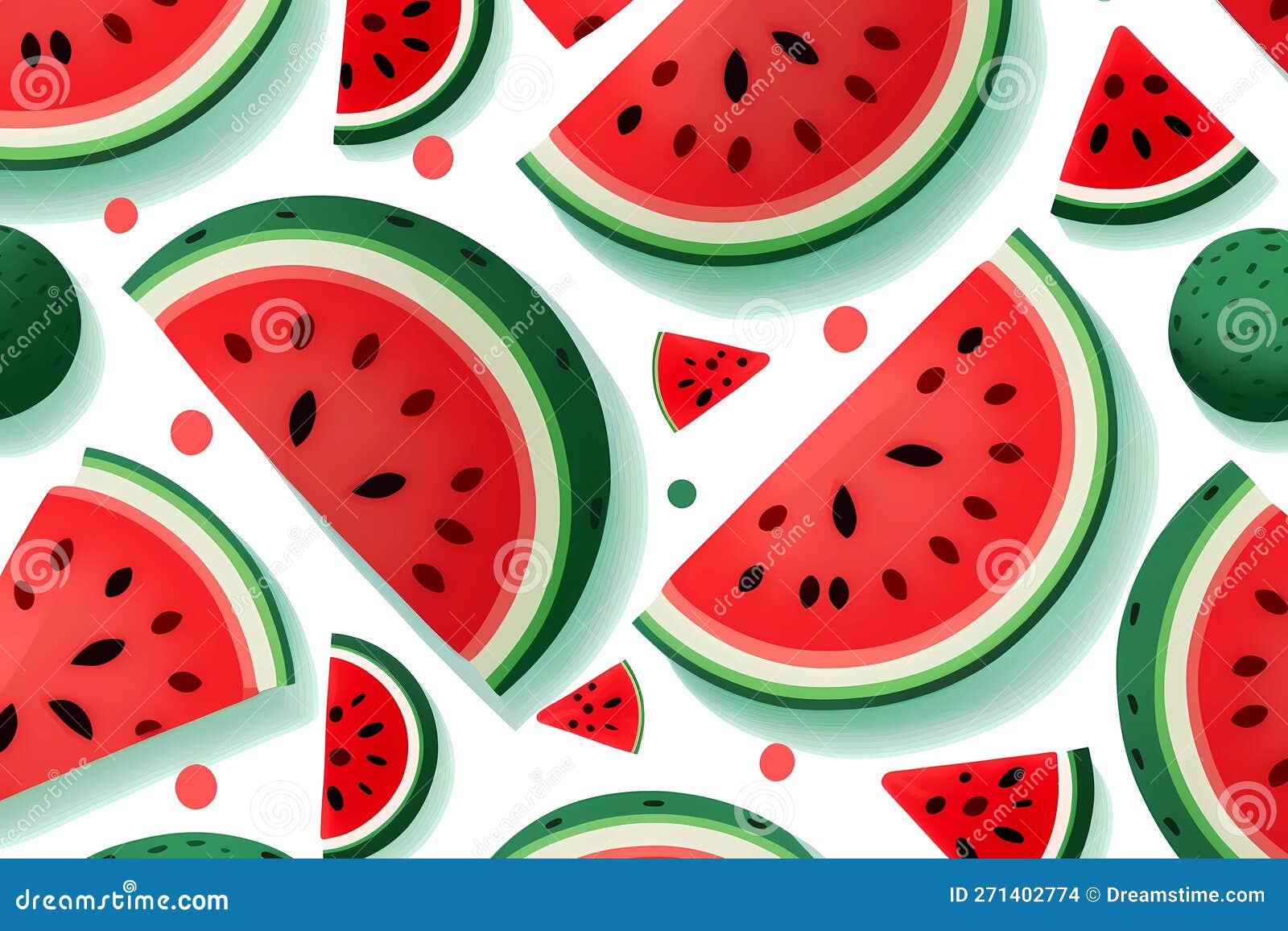 Watermelon Pattern Background, Simple Illustration Stock Illustration ...