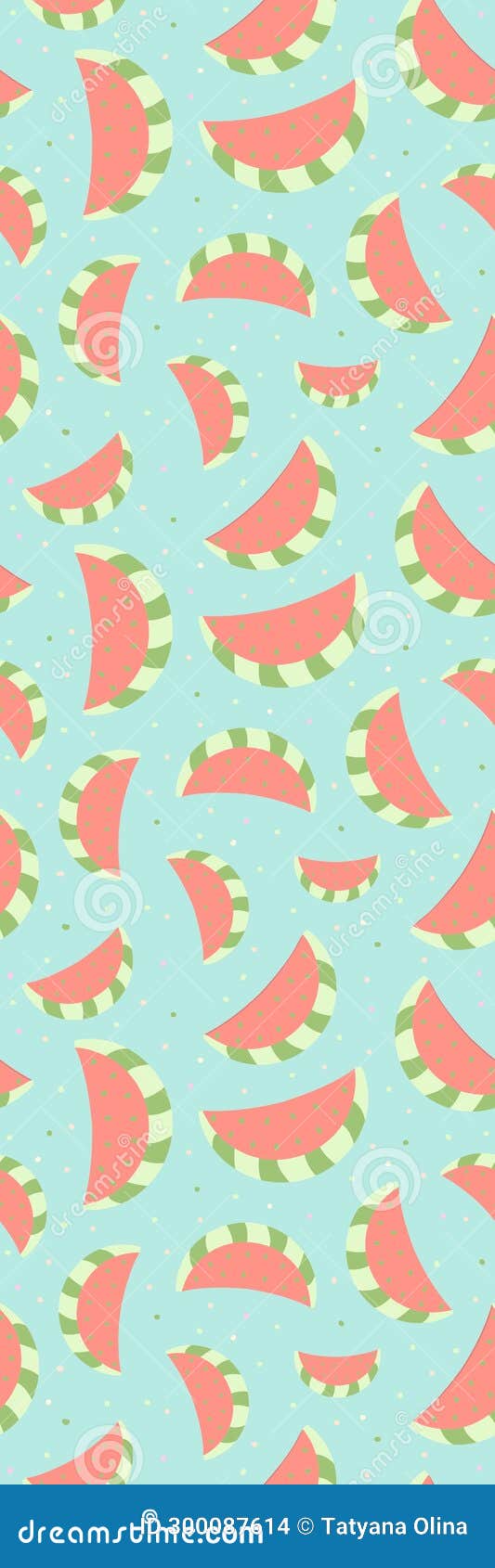 Watermelon Pattern Bright Printable Bookmark Stock Illustration ...