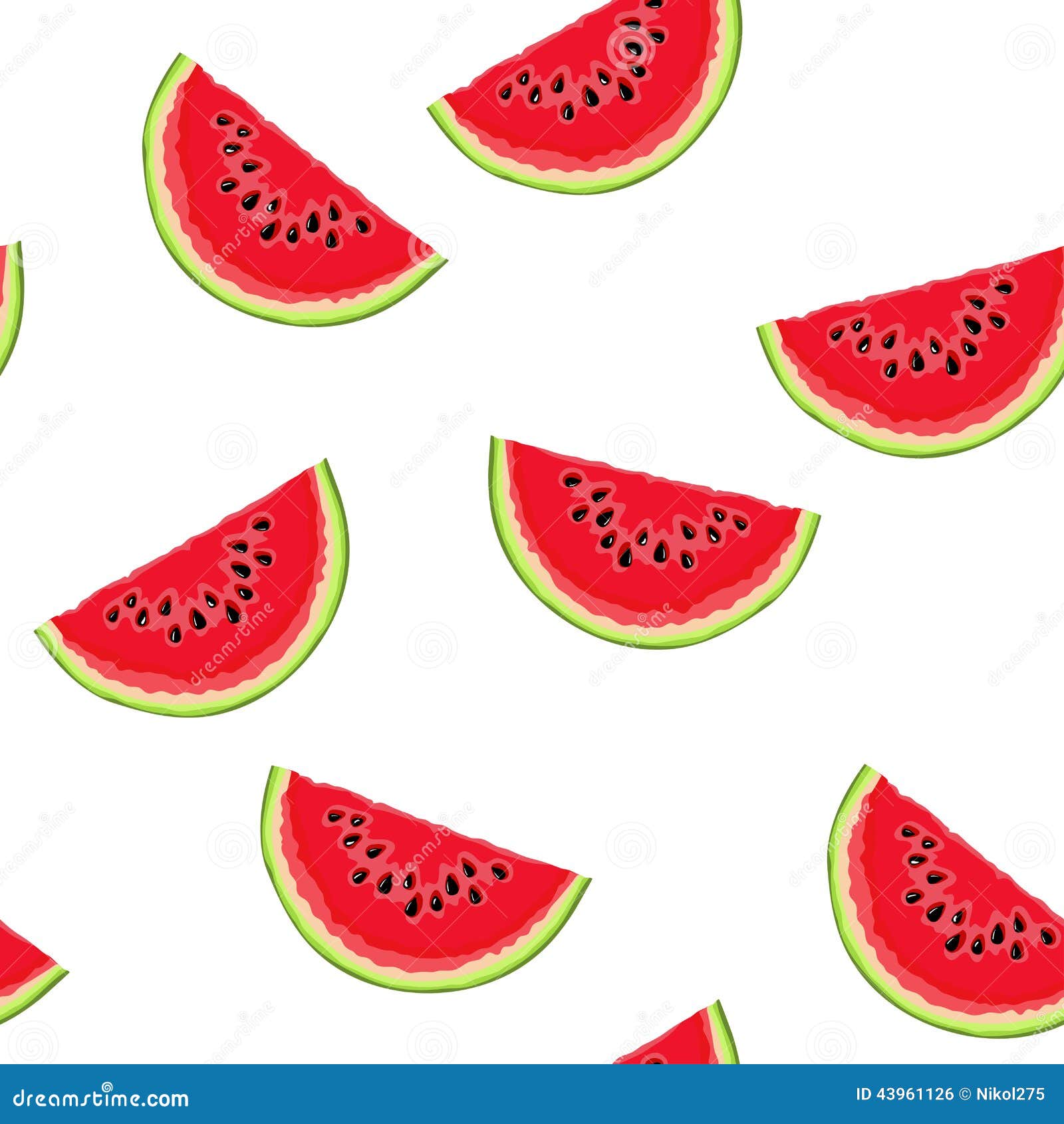 Watermelon pattern stock vector. Illustration of vines - 43961126