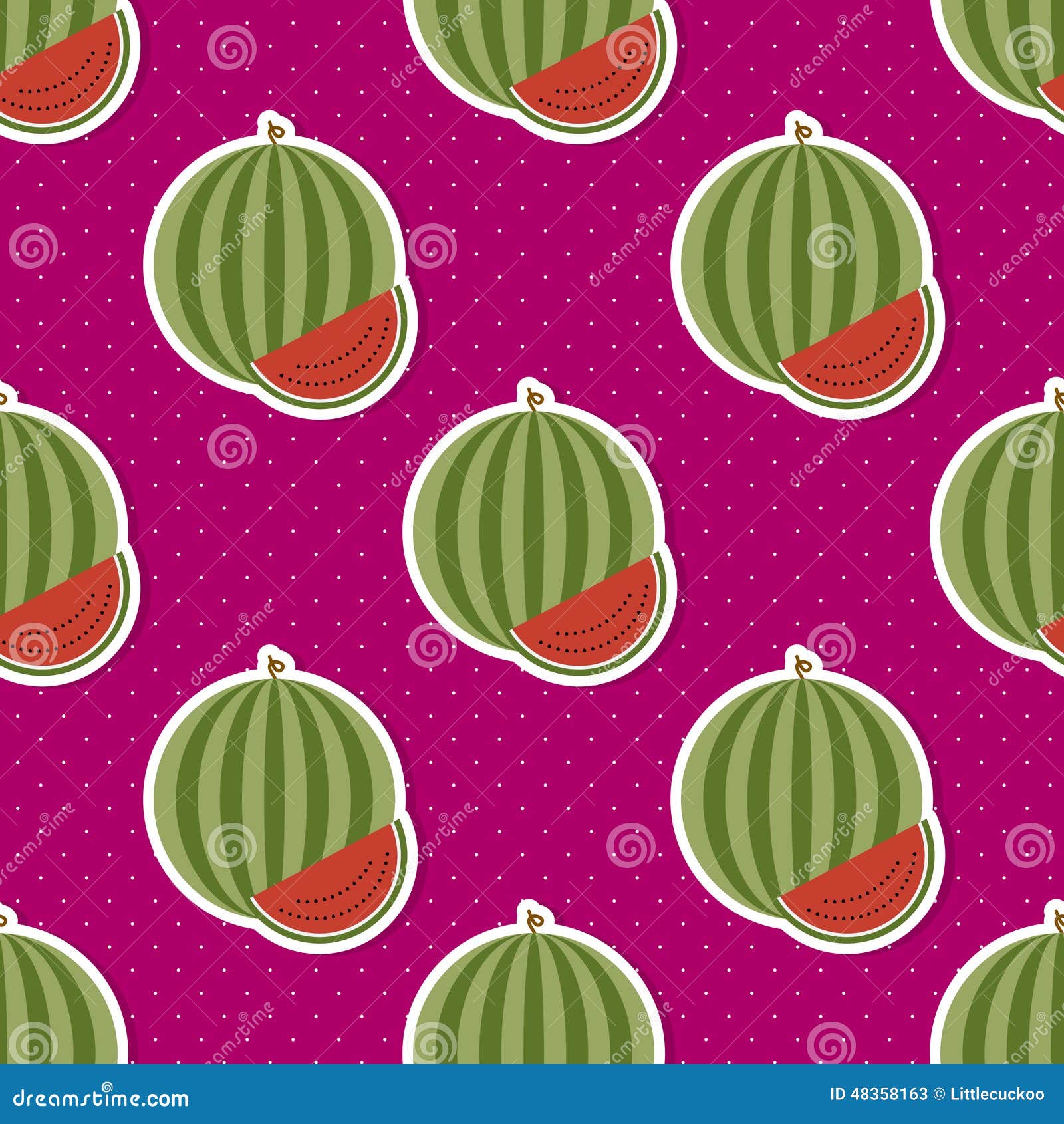 Watermelon Pattern. Seamless Texture with Ripe Watermelons Stock Vector ...