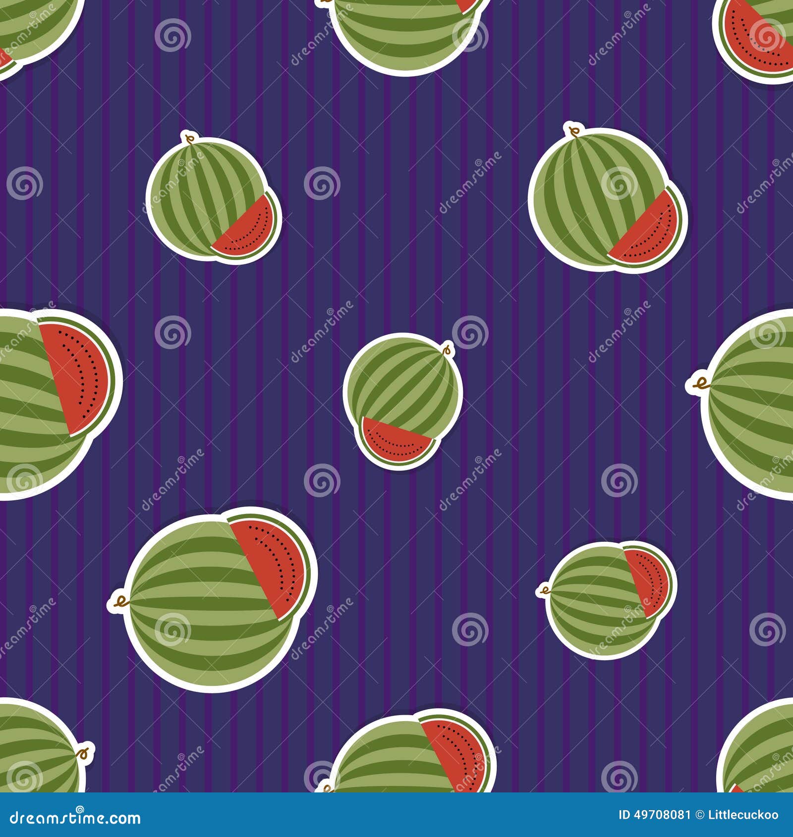 Watermelon Pattern. Seamless Texture with Ripe Watermelons Stock Vector ...