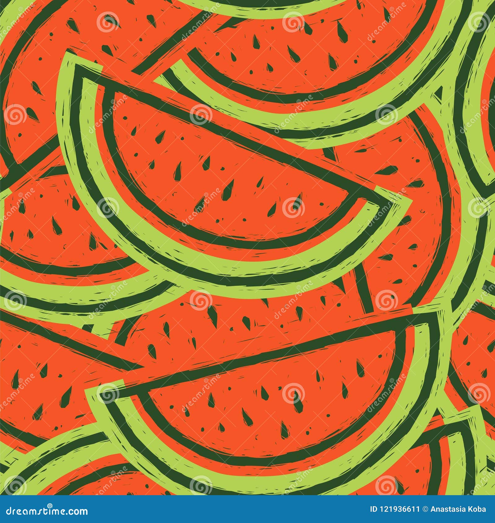 Watermelon. Fruits Background. Food Pattern. Vector Fruits Stock Vector ...