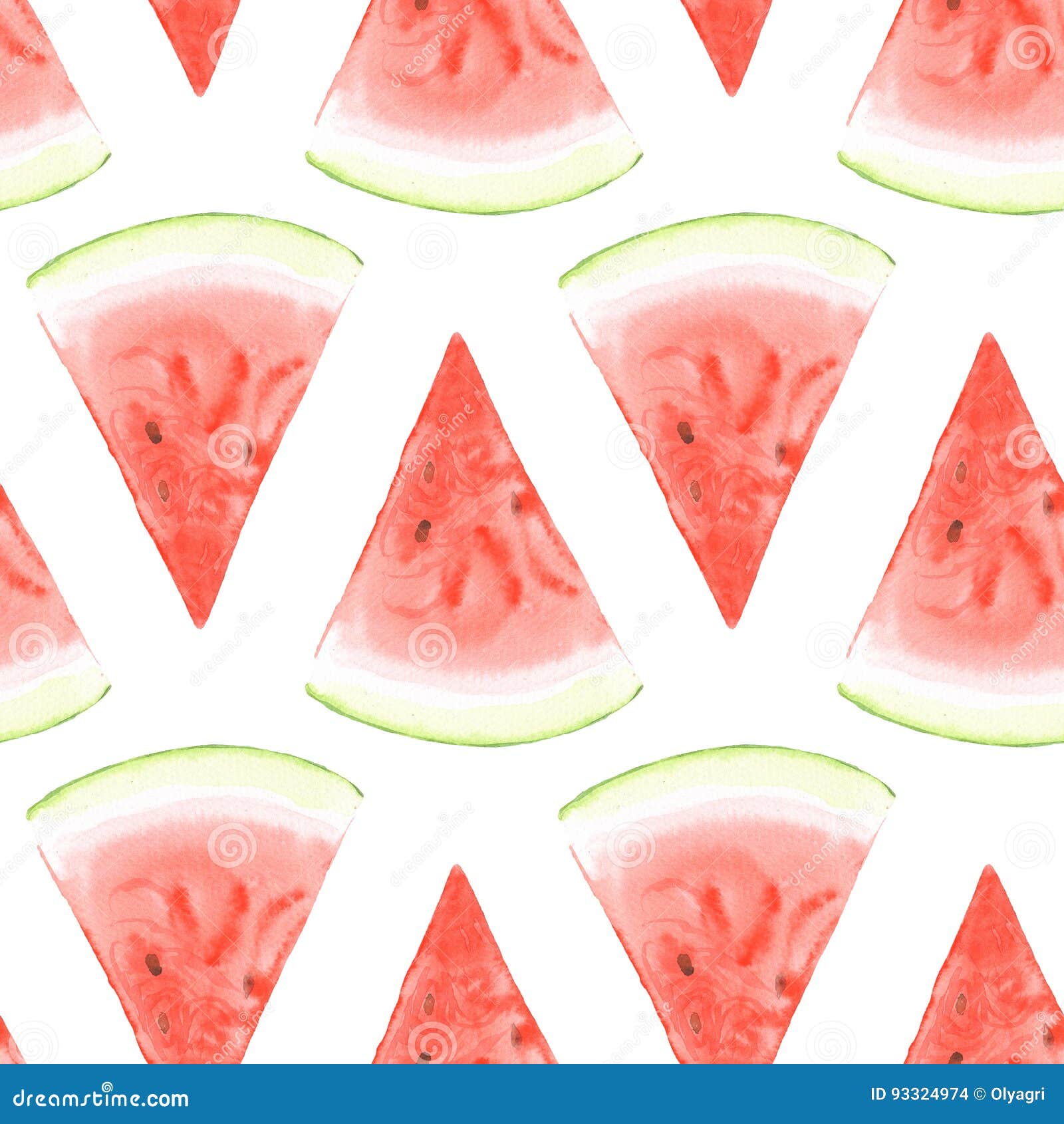 Watermelon Pattern 1. Watercolor Stock Illustration - Illustration of ...