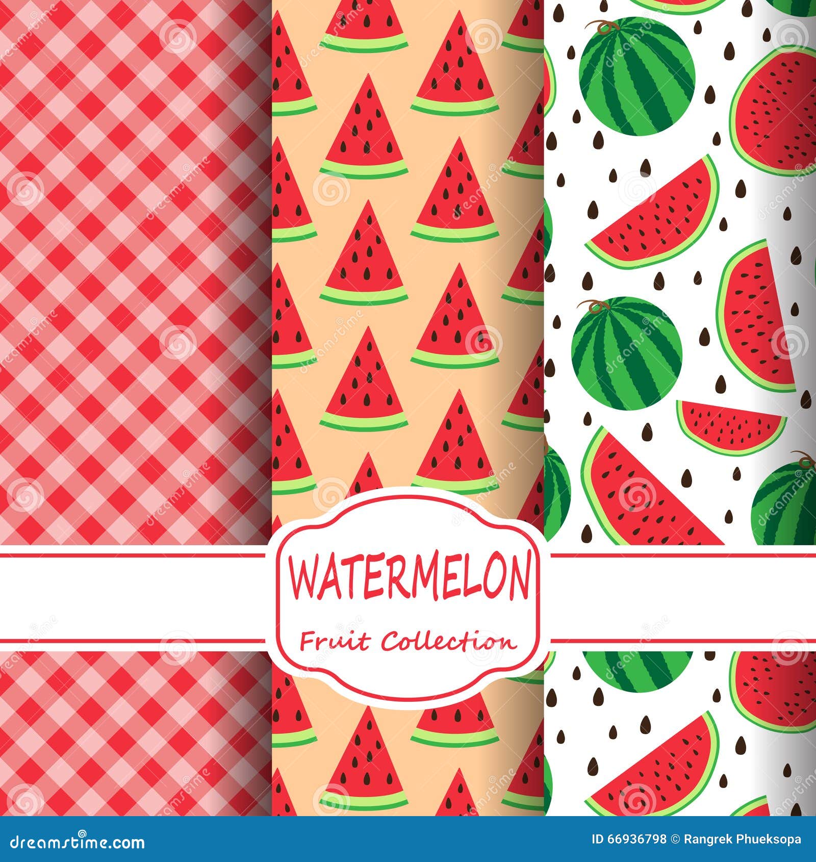 Watermelon patterns set. stock illustration. Illustration of drawing ...
