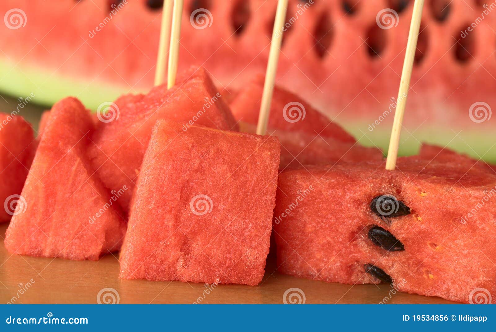 Watermelon Pieces stock photo. Image of seed, tilted - 19534856