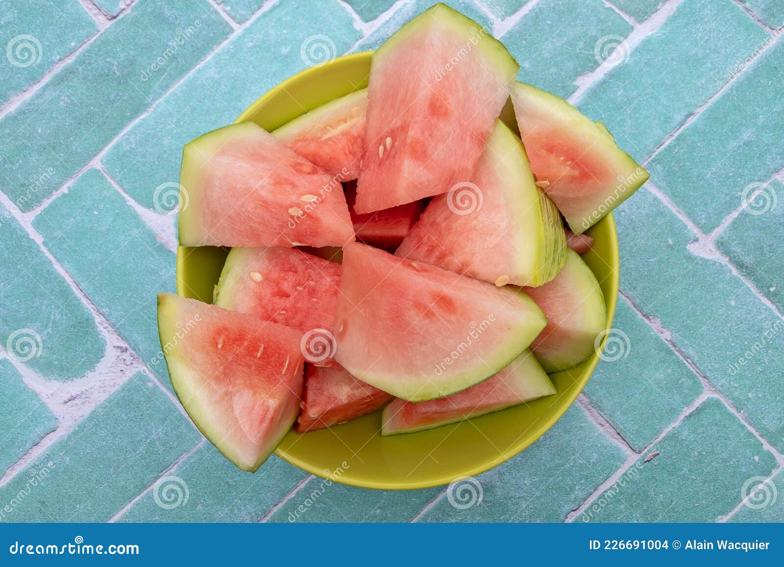 Watermelon Pieces in a Dish Stock Photo - Image of appetizer, water ...