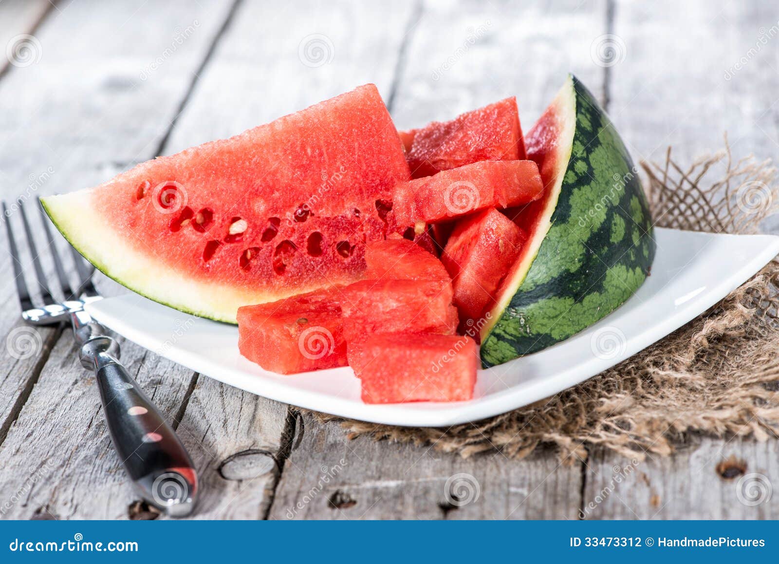 Watermelon Pieces stock photo. Image of piece, homemade - 33473312