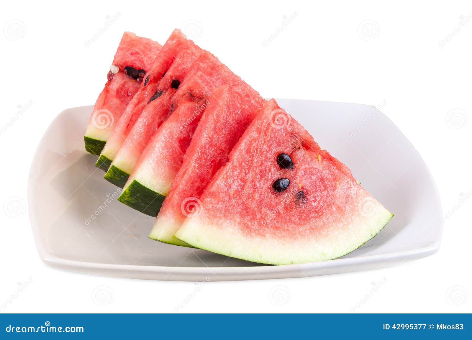 Watermelon Pieces on a Plate Stock Image - Image of diet, color: 42995377