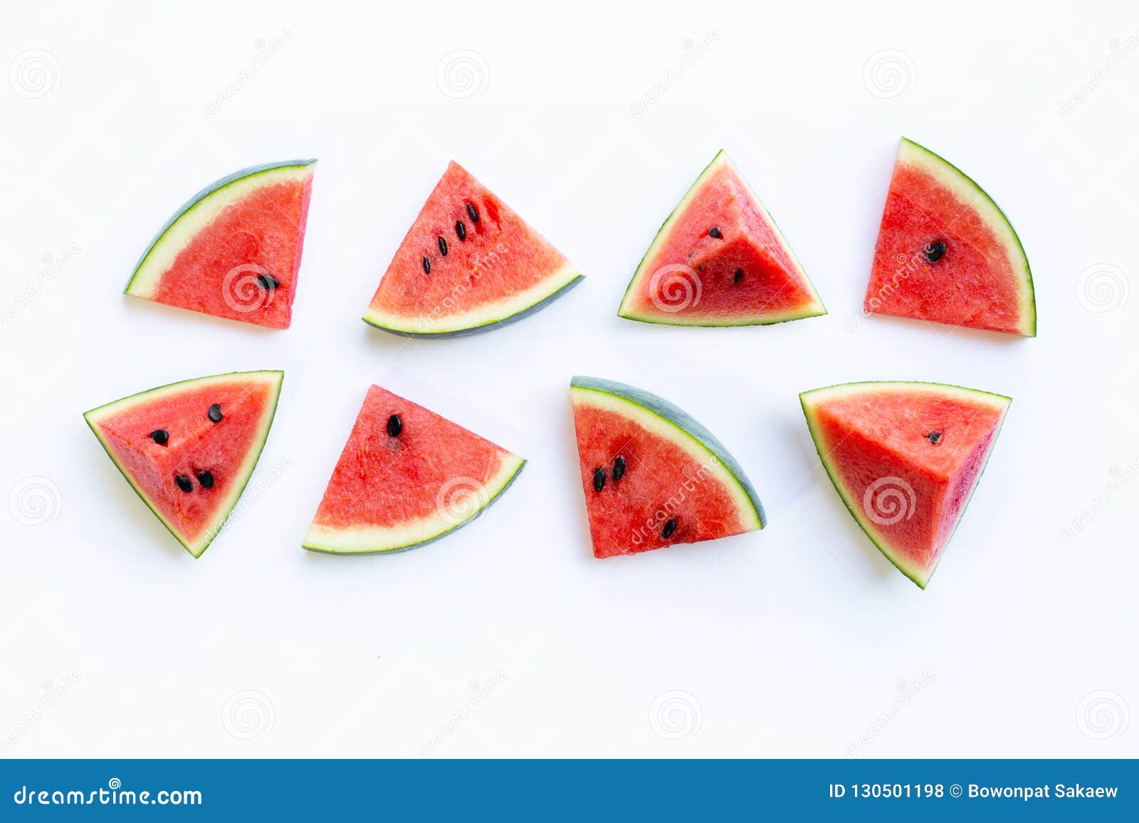 Watermelon Pieces on White. Stock Photo - Image of beverage ...