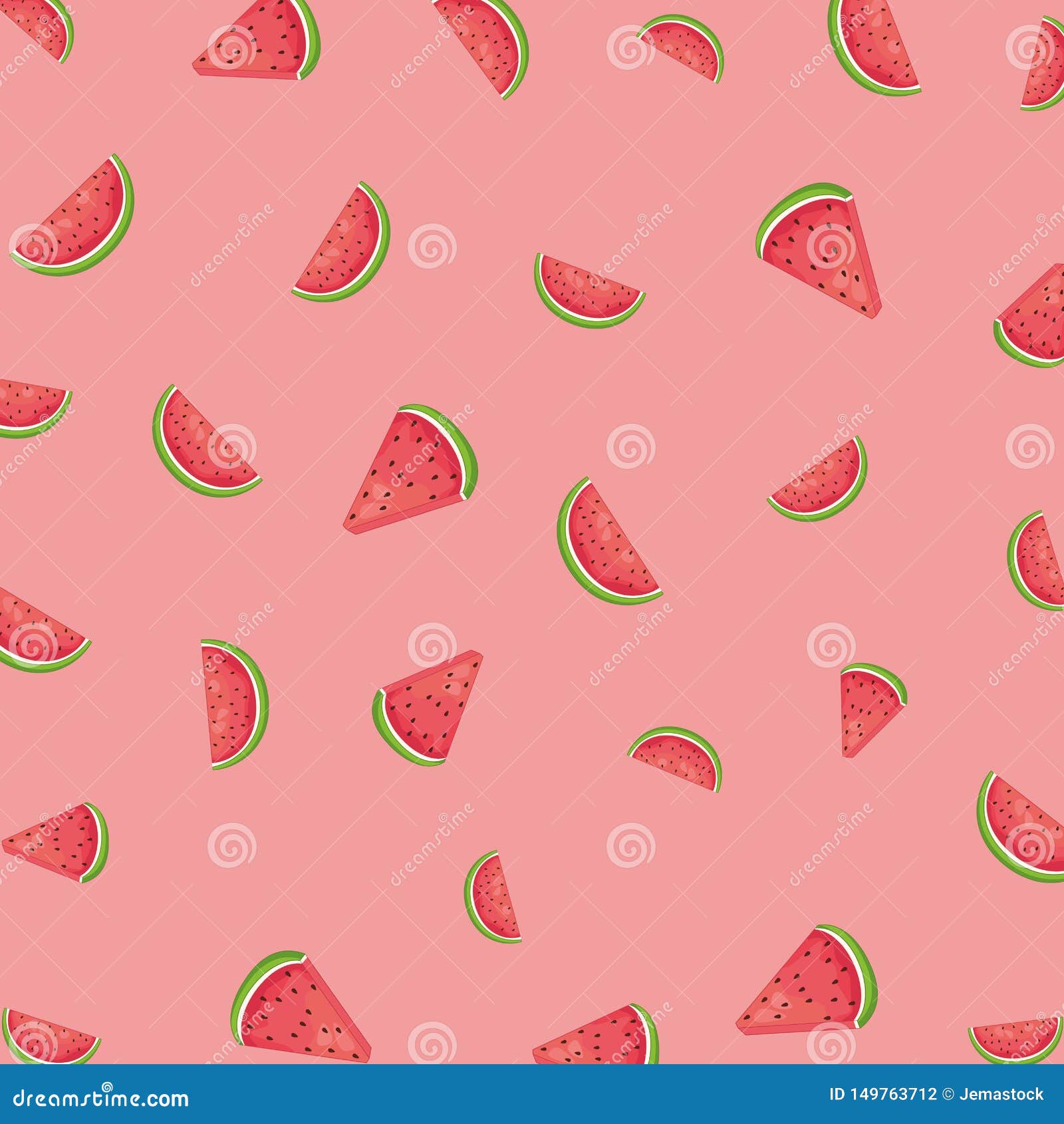 Watermelon Pink Fruit Pattern Background Stock Vector - Illustration of ...