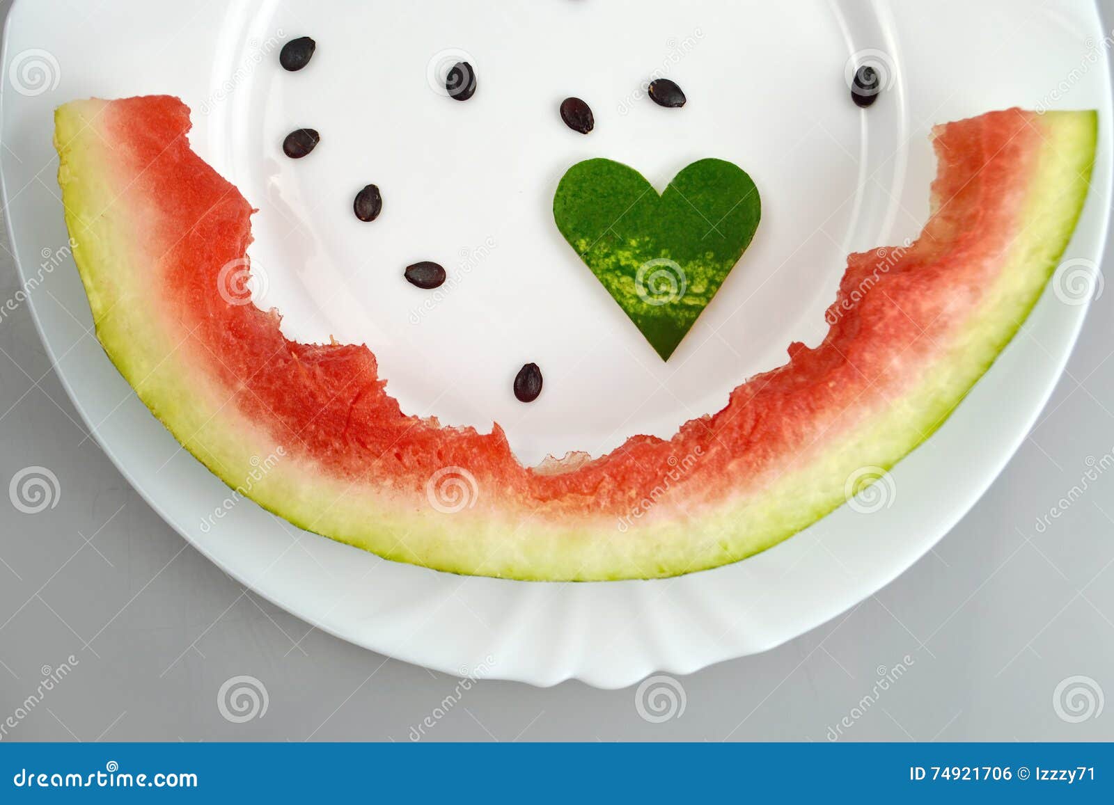 Watermelon on the plate stock photo. Image of tasty, fresh - 74921706