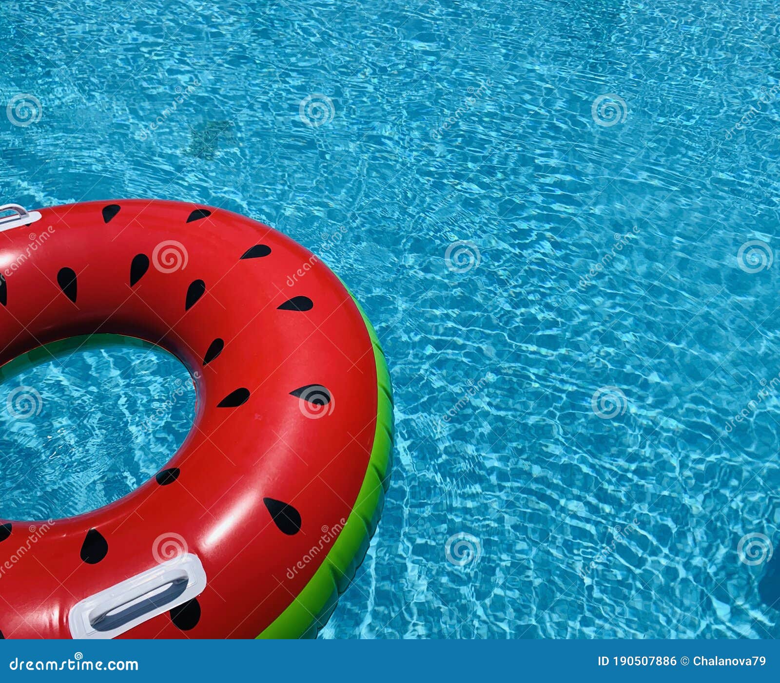 Watermelon Pool Concept: Fruit With Ladder Stairs And Palm Tree Royalty ...