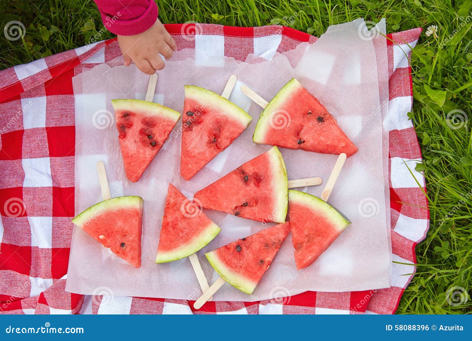 Watermelon Pops for a Picnic Stock Photo - Image of slice, fresh: 58088396